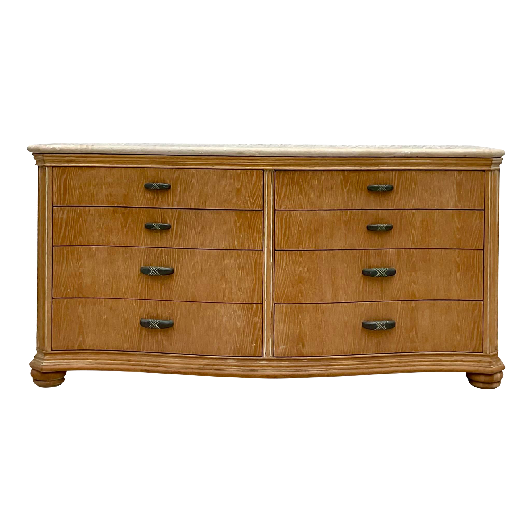 Late 20th Century Vintage Traditional Lexington Roll Front Dresser | Chairish