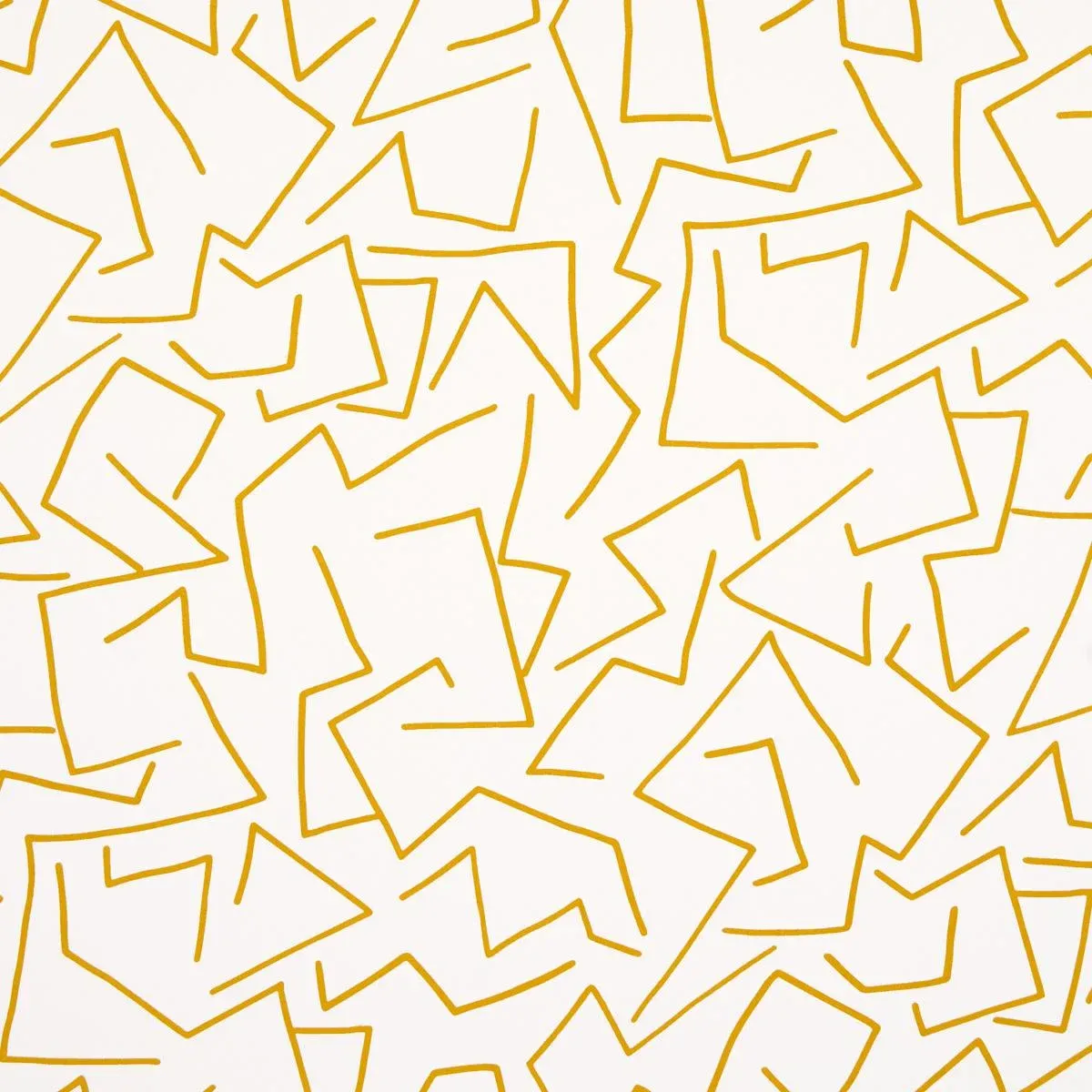 Schumacher X Hadiya Williams Tangent Wallpaper in Ochre | Chairish