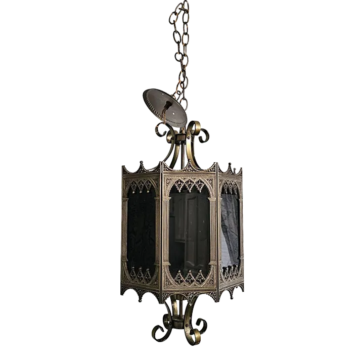 Vintage Lightcraft of California Gothic Mid-Century Cast Brass Hanging ...