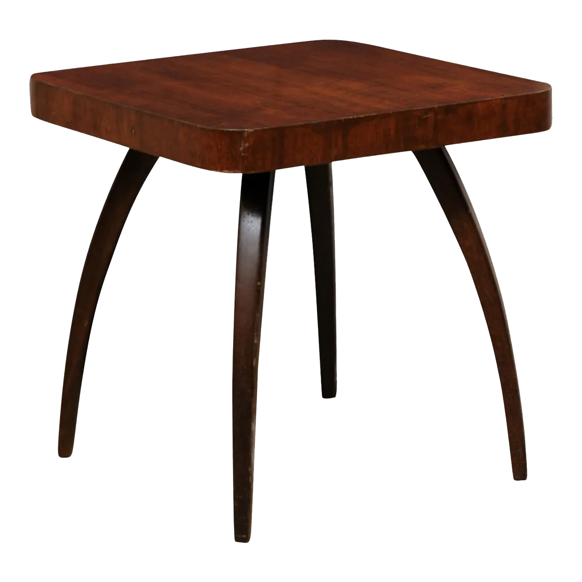 Jindrich Halabala Designed Square-Shaped Wooden Side Table W/Spider ...