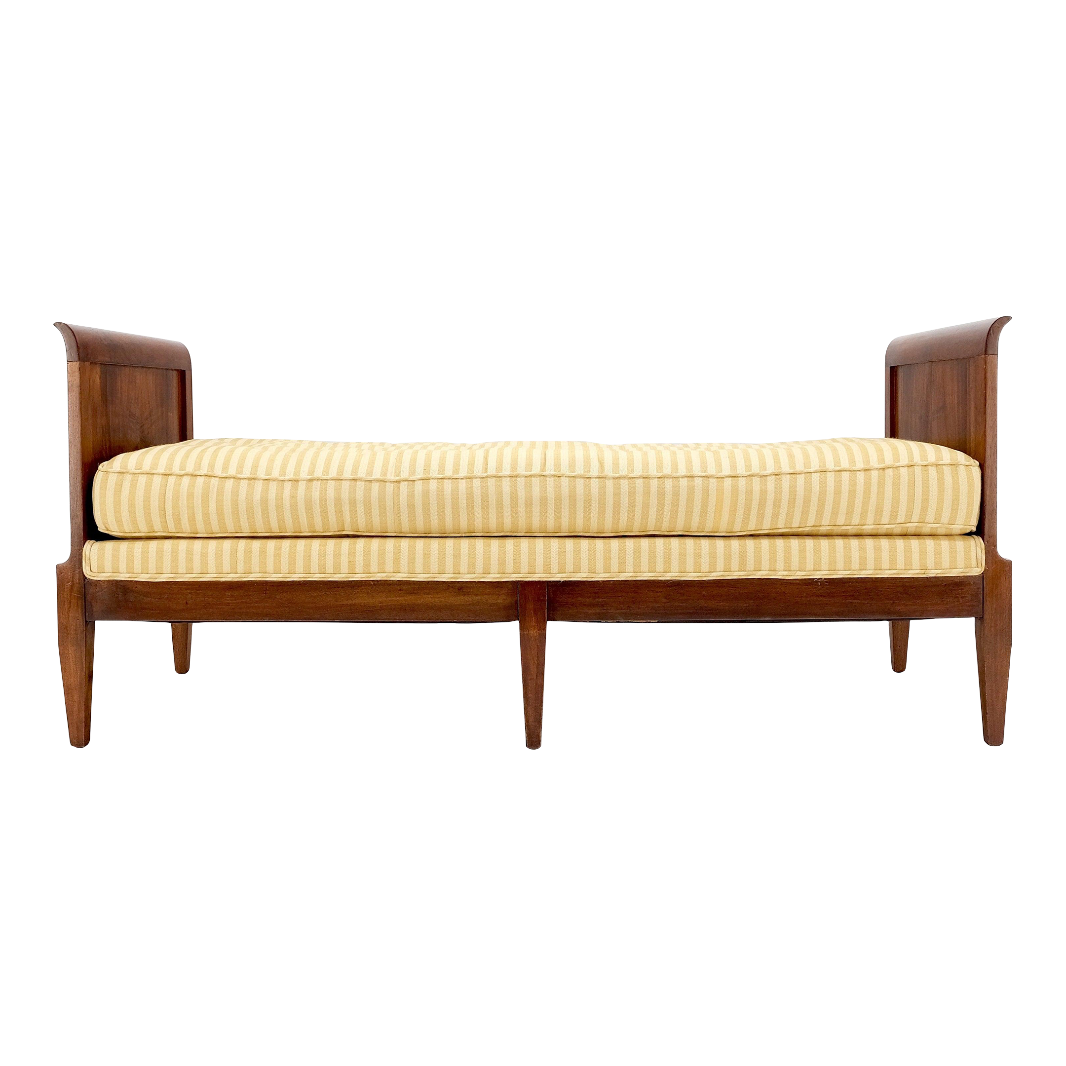 Mahogany Slight Panels Arms Compact Daybed Style Gold Stripe Window ...