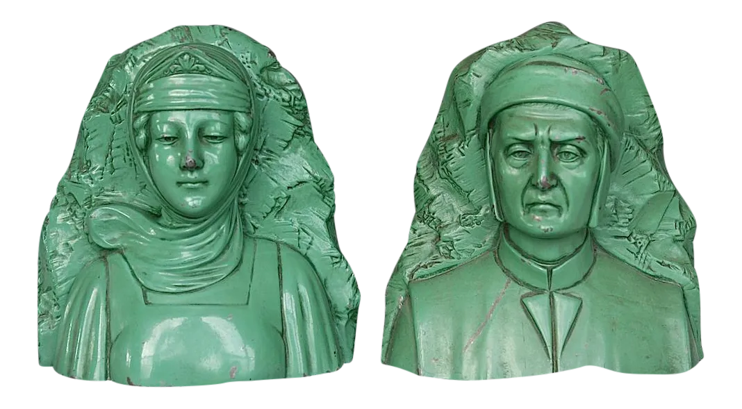 Vintage Dante & Beatrice Jennings Brothers Bookends - a Pair | Chairish