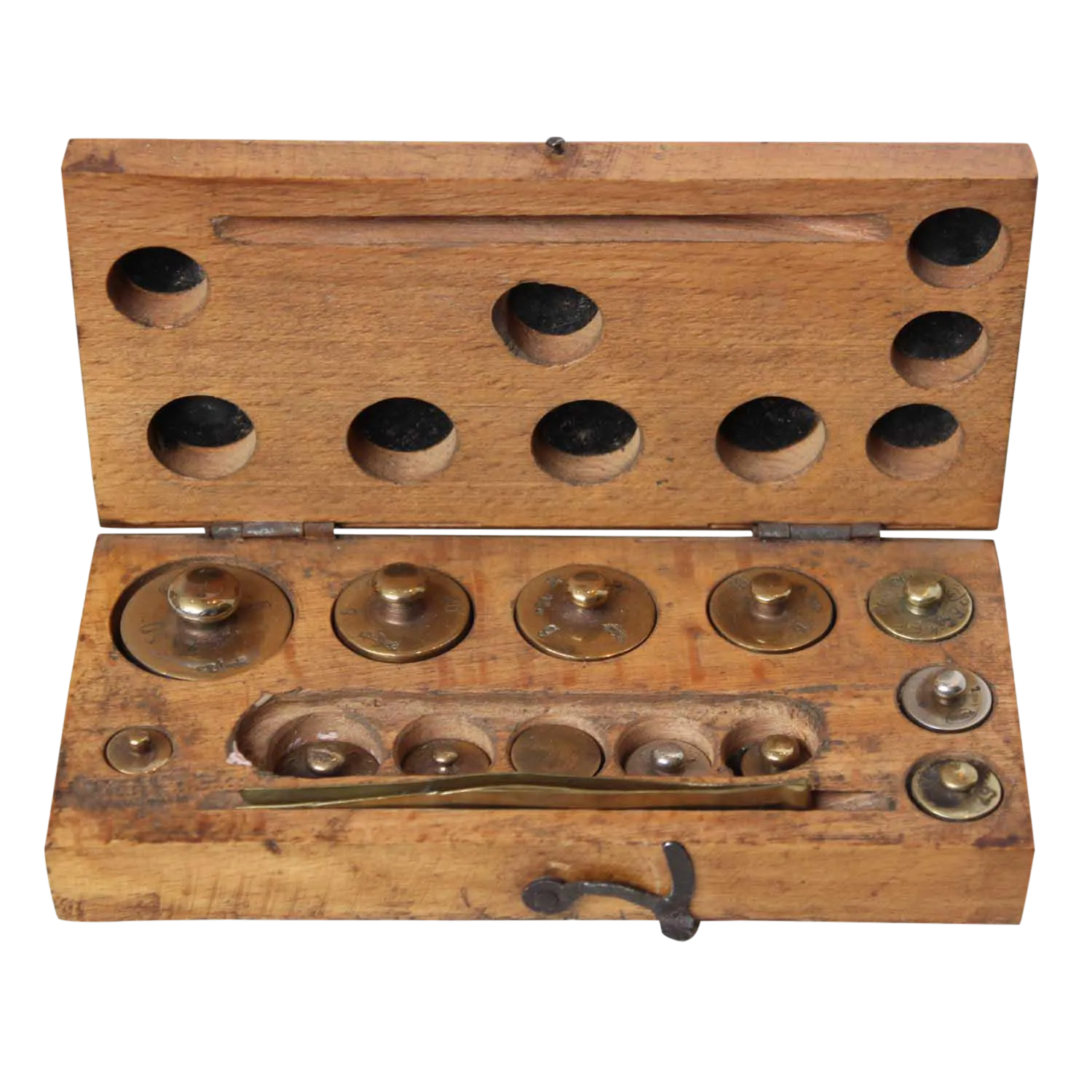 Vintage Brass Scientific Weights, Box Set | Chairish