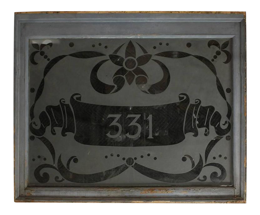 1800s Department Store Decorative Etched Glass Window | Chairish