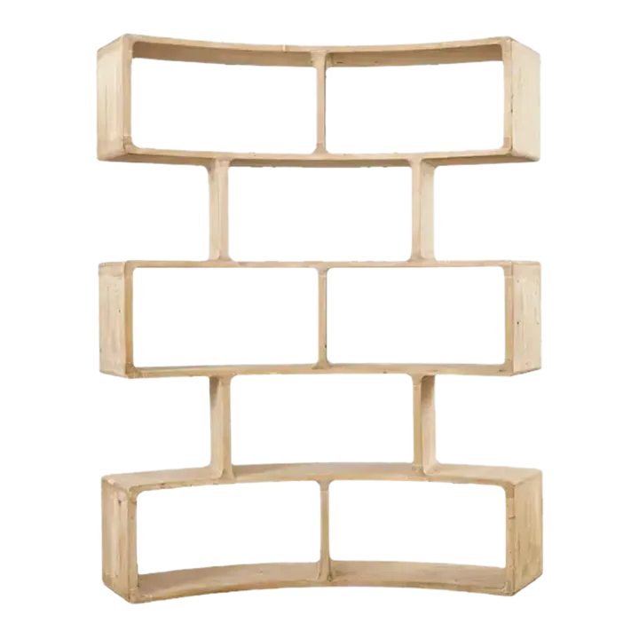 Post Modern Curved Bookcase Etagere Reclaimed Douglas Fir | Chairish