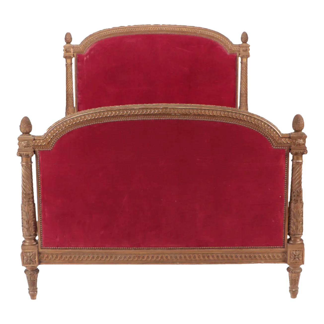 A French Giltwood Louis Xvi Style Full Size Bed C 1900. | Chairish