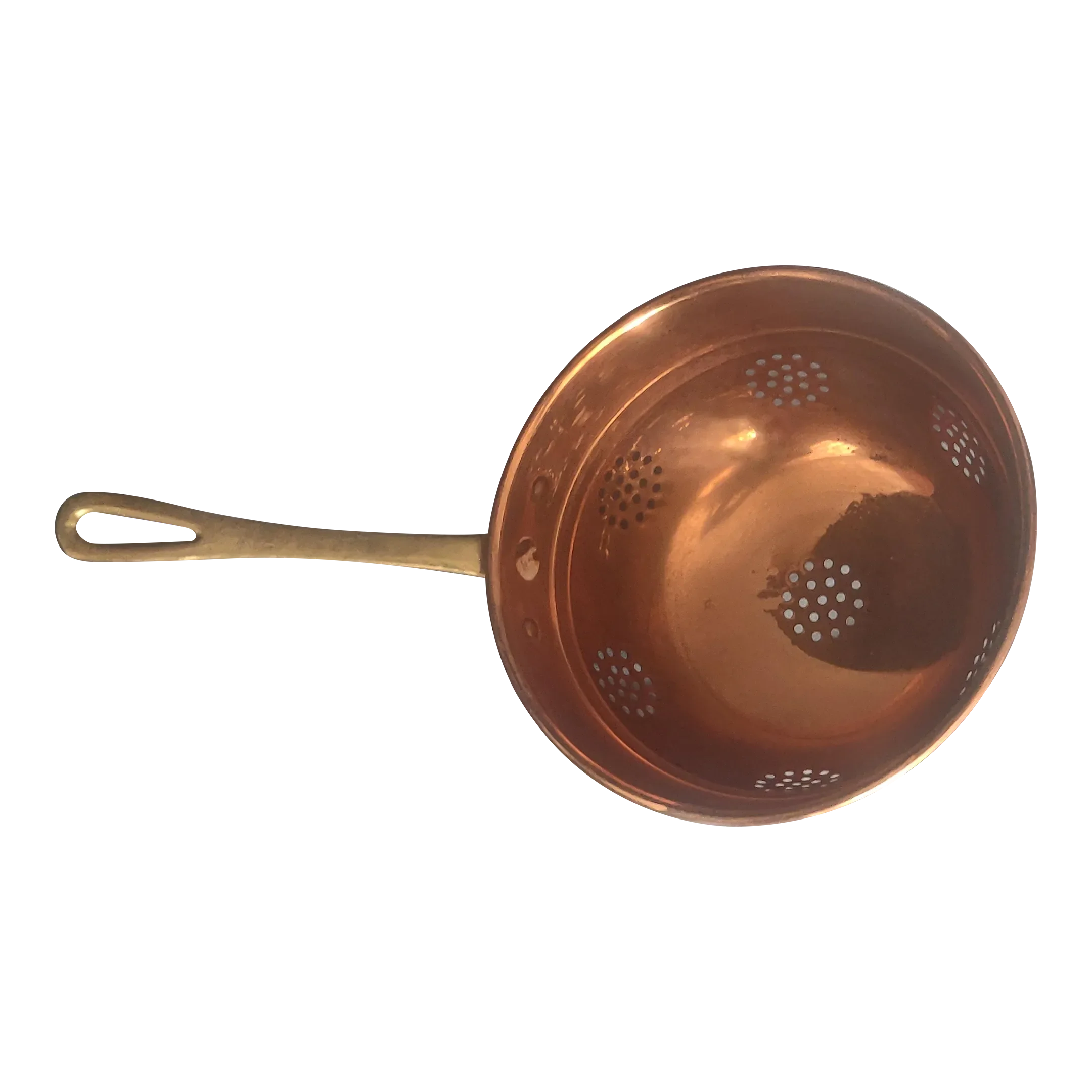 Mid 20th Century Vintage Copper and Brass Colander Strainer Kitchenware ...
