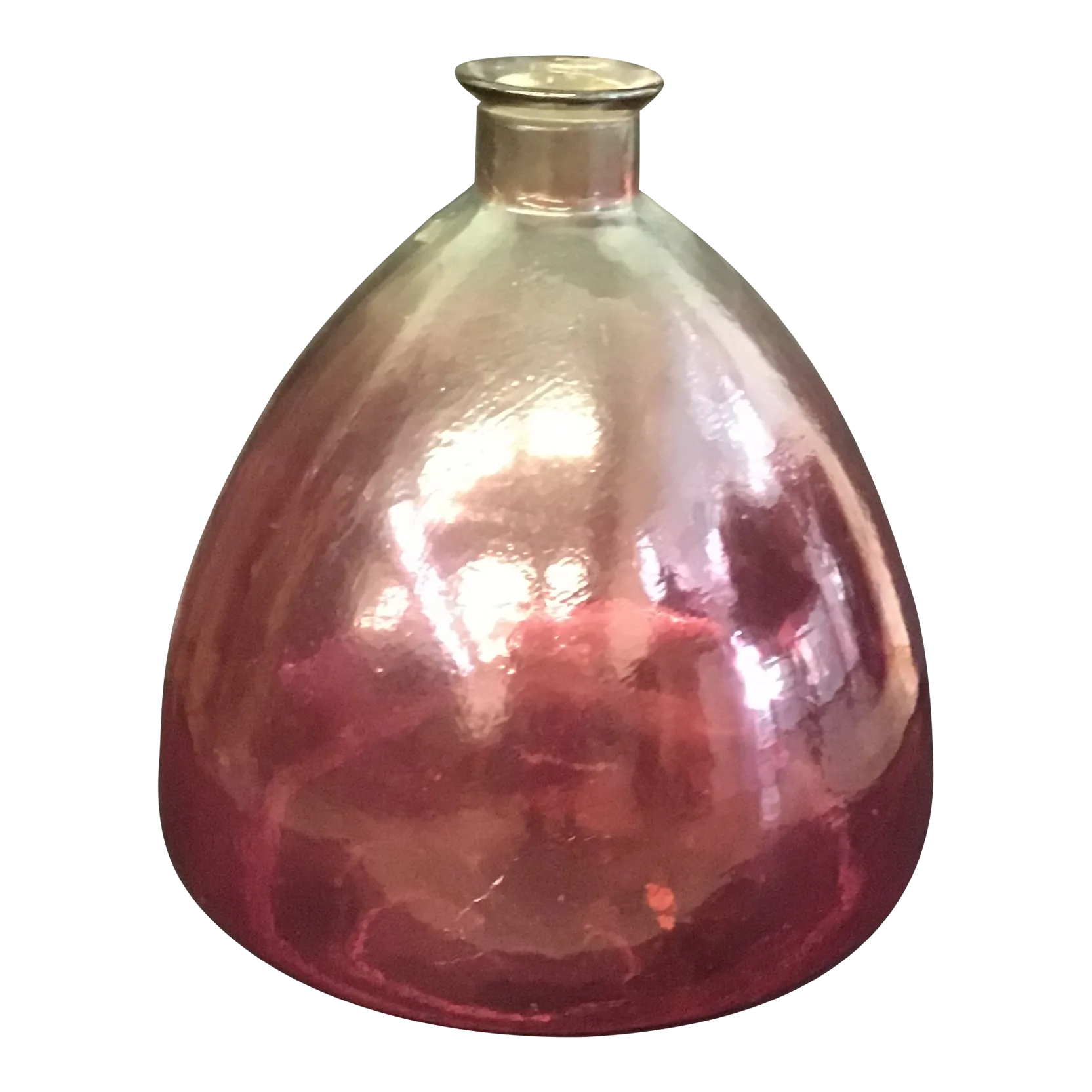 Vintage Ombré Rose Colored Molded Glass Vase. | Chairish