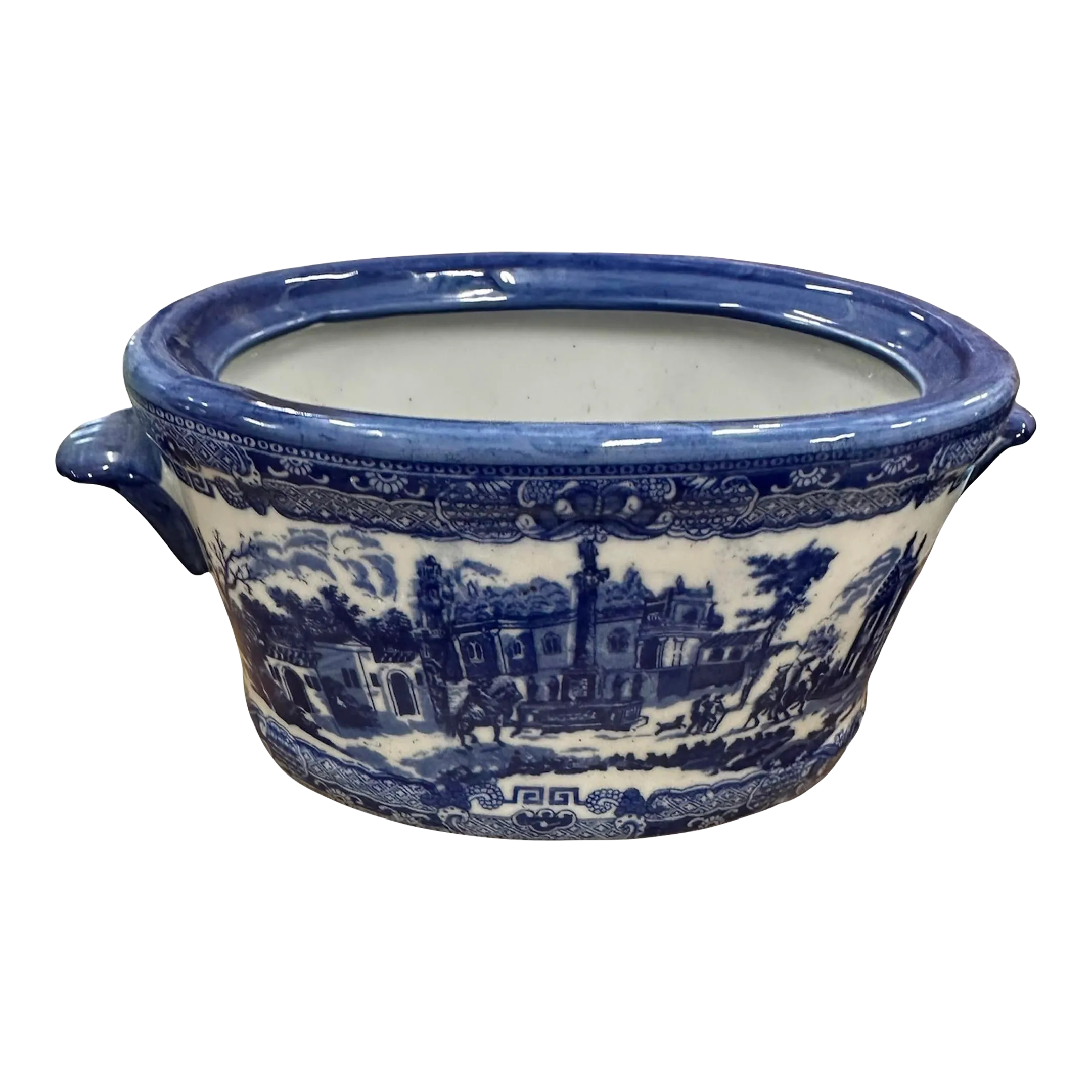 Victoria Ware Flow Blue Ironstone Chinoiserie Blue and White Porcelain ...