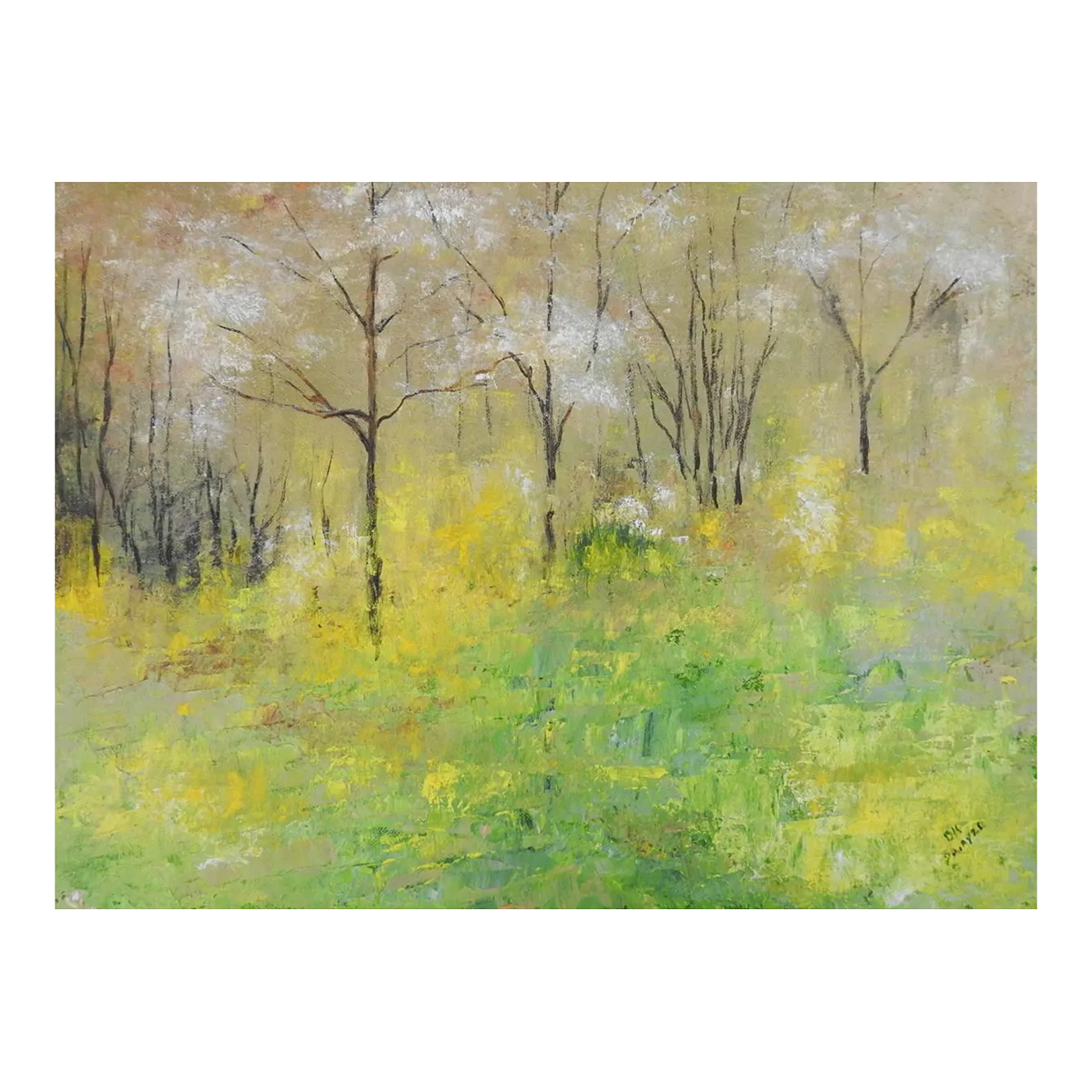 Late 20th Century Sunny Impressionist Forest Glen Painting | Chairish