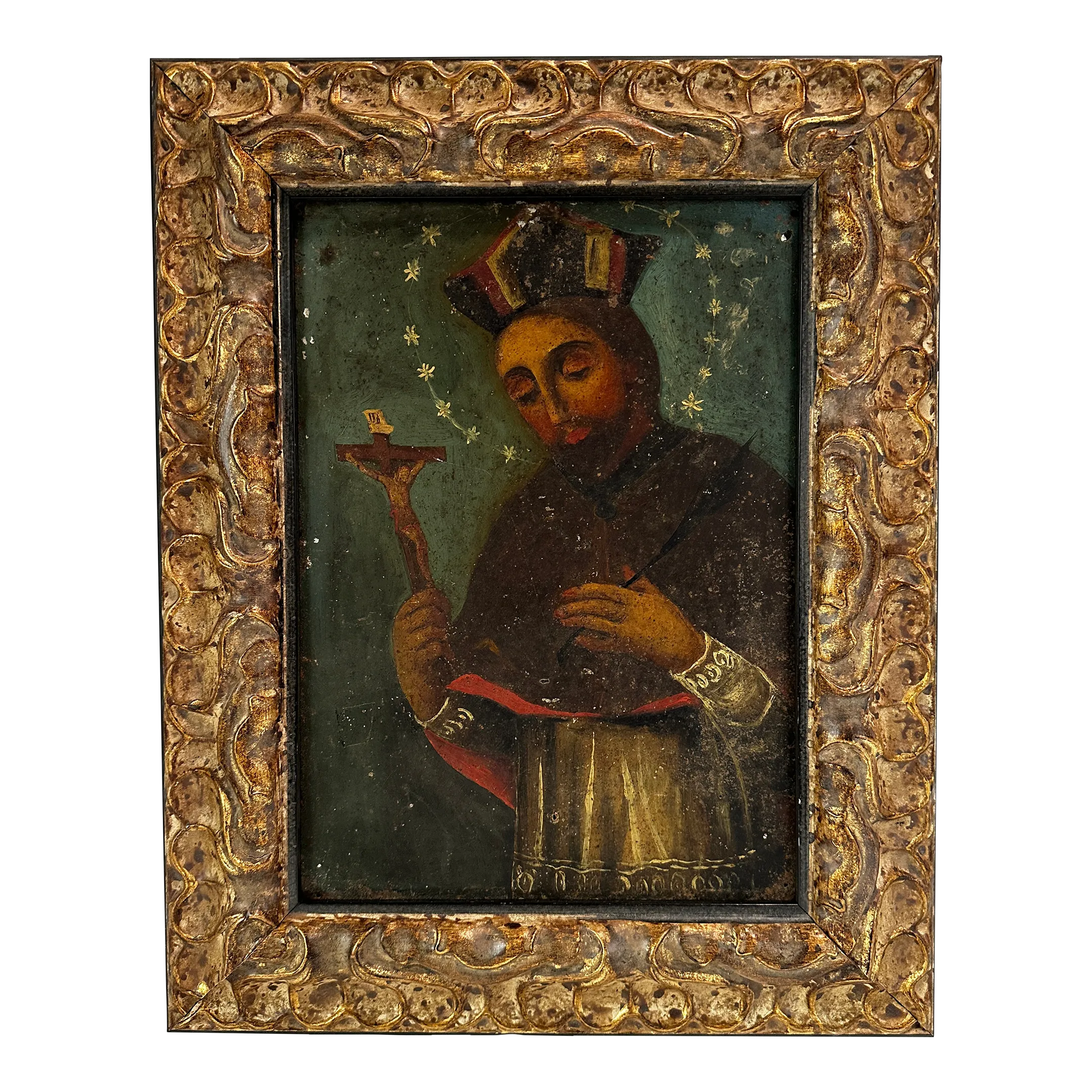 19th Century Mexican Retablo Painting, Framed | Chairish