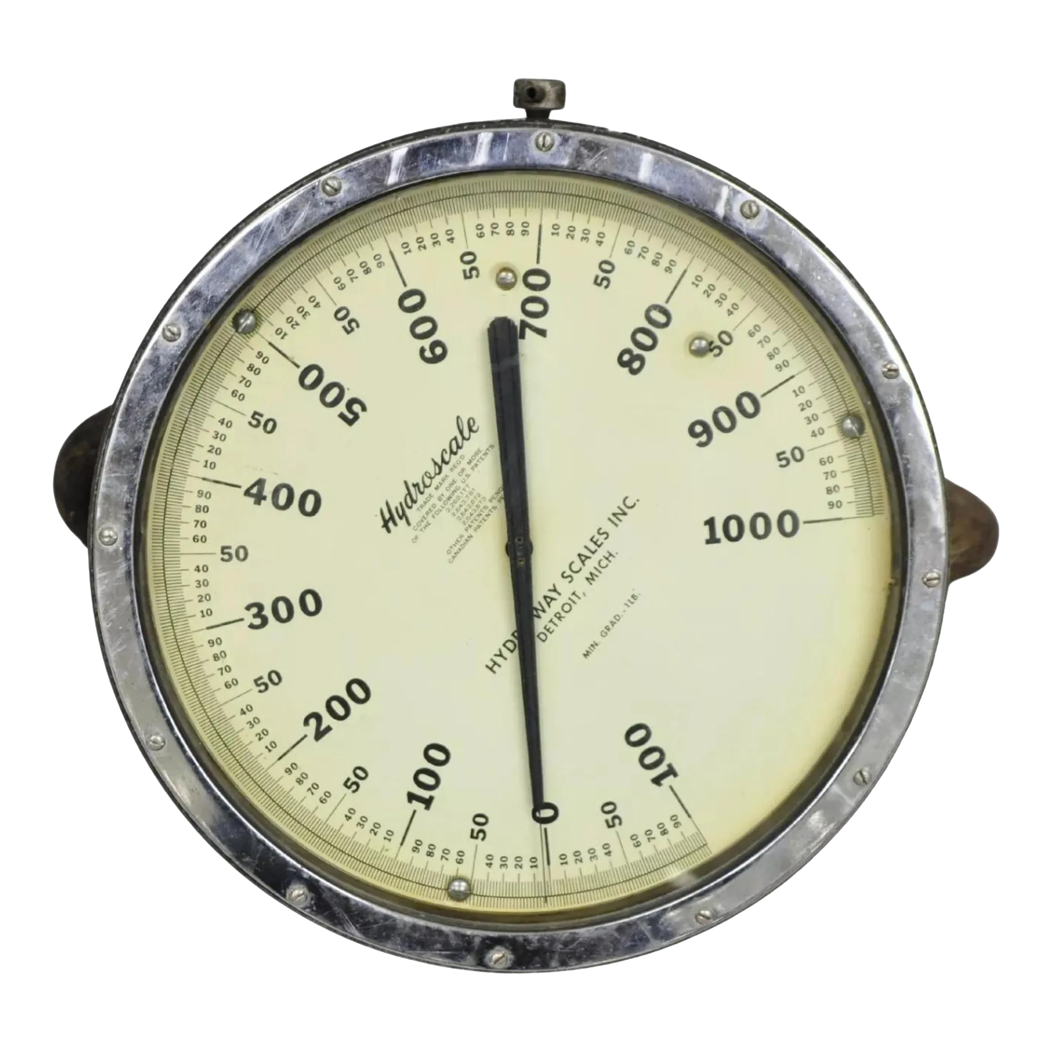 Vintage Hydroway Scales Inc, HydroScale 1000 Pound Crane Weigh Scale ...