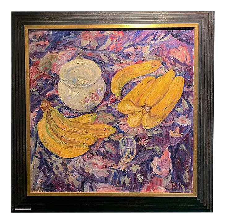 Maya Kopitzeva, Still Life, Bananas, Peaches and Grapes, Oil on Canvas ...