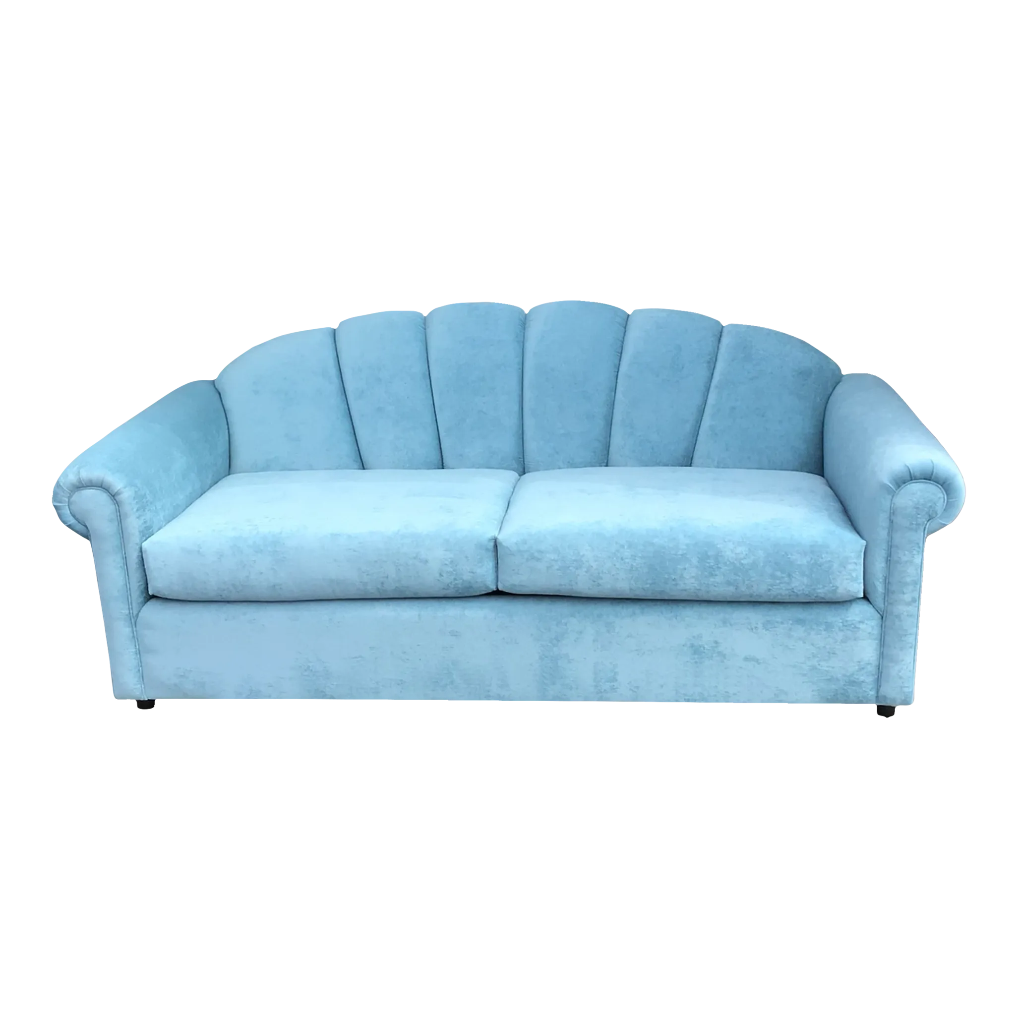 Wicked Elements Shell Back Sofa With Loose Seat Cushions in Wicked Aqua ...