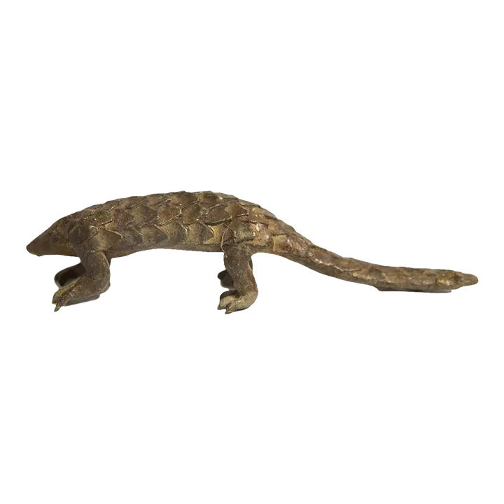 Large Pangolin Vintage African Bronze Sculpture | Chairish
