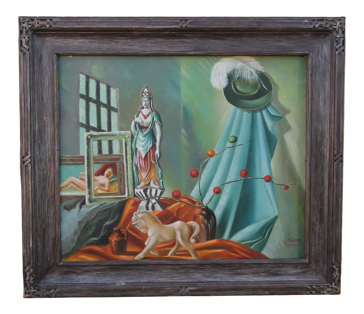 Dr. Joseph Klein Naturalistic Early Still Life Painting in a Newcomb ...