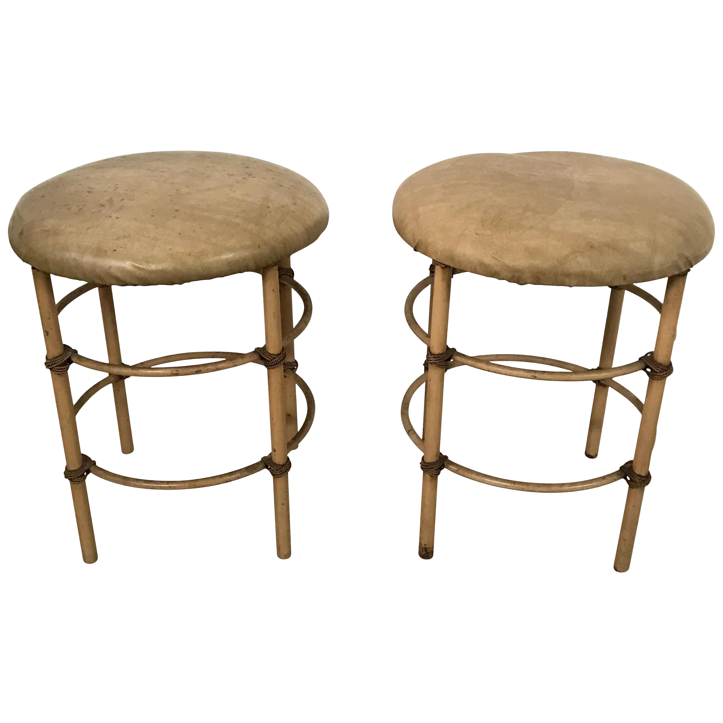 Stools DistressedMid-Century Stools - a Pair | Chairish