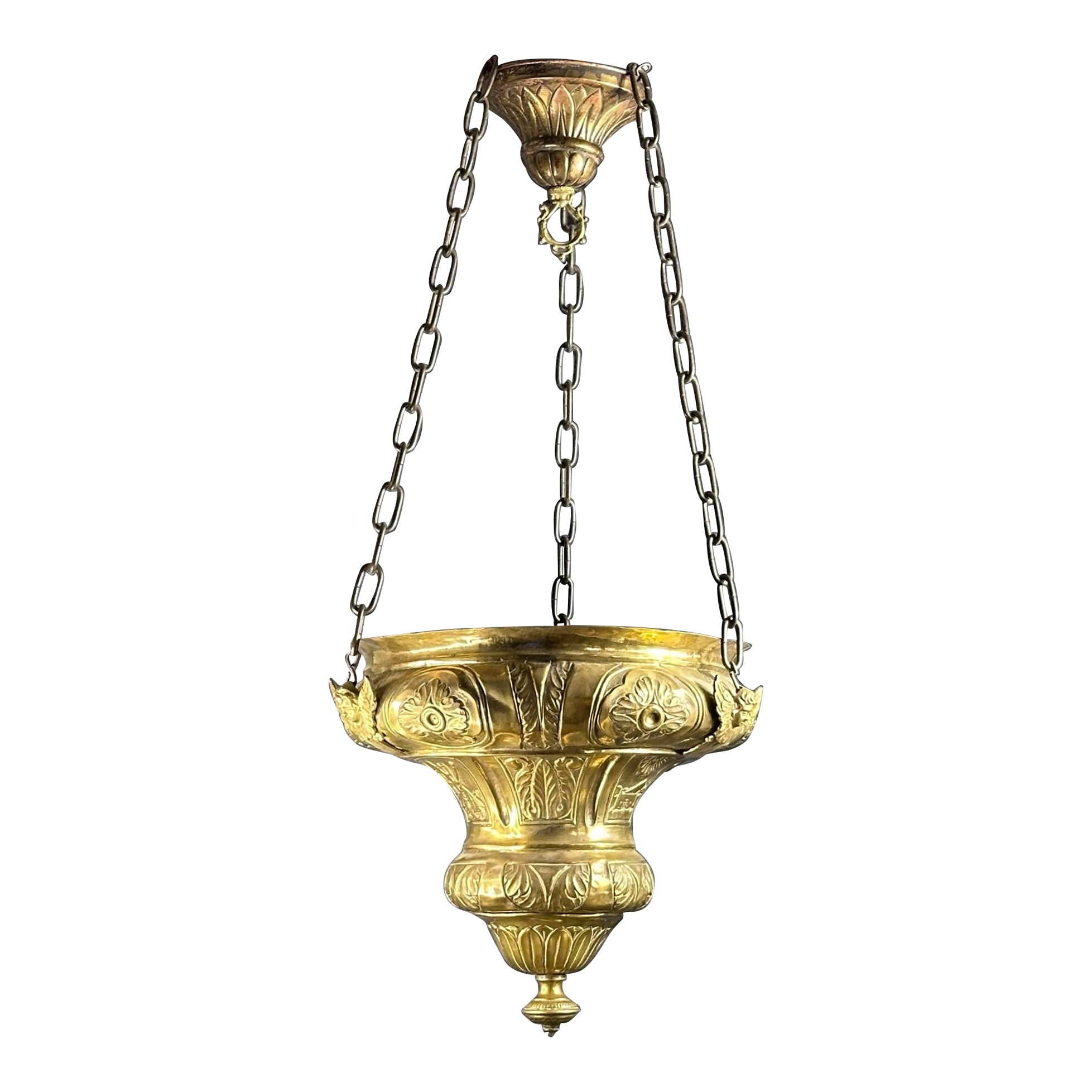 19th Century Antique French Bronze Neo Gothic Sanctuary Church Lamp ...