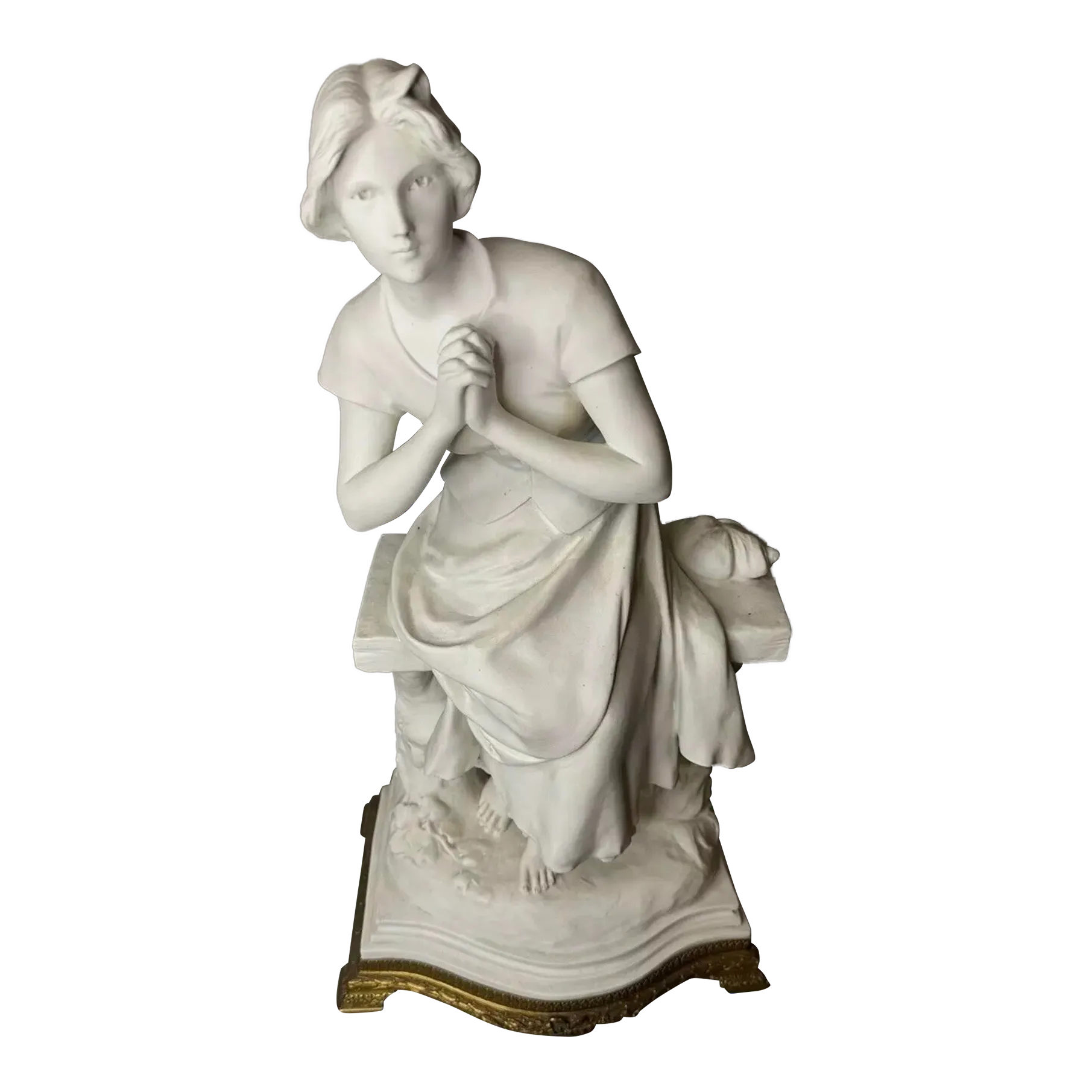 19th Century Antique Victorian Bisque Sculpture Statue of Joan of Arc ...