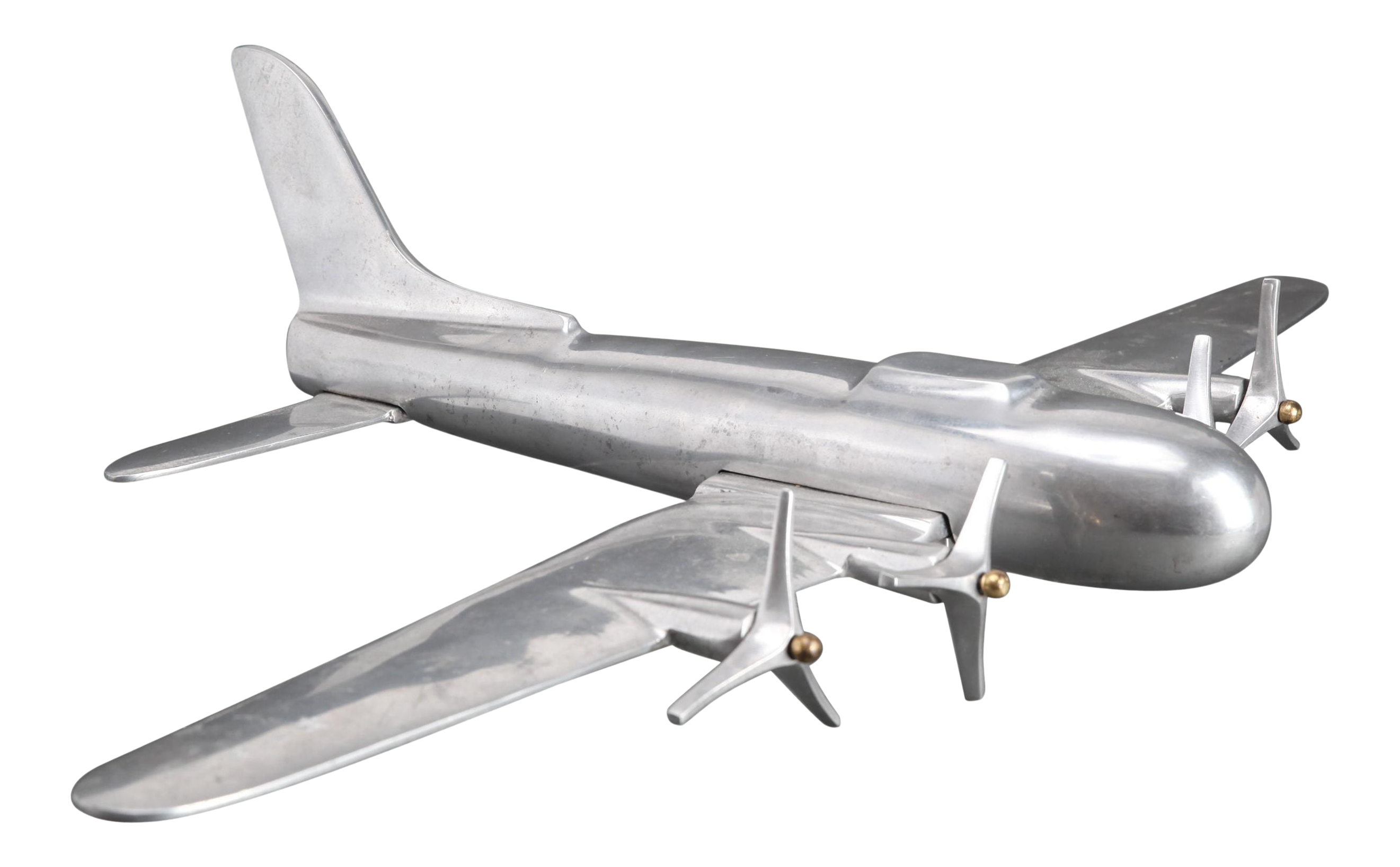 Mid-Century Modern Aluminum Airplane Model | Chairish