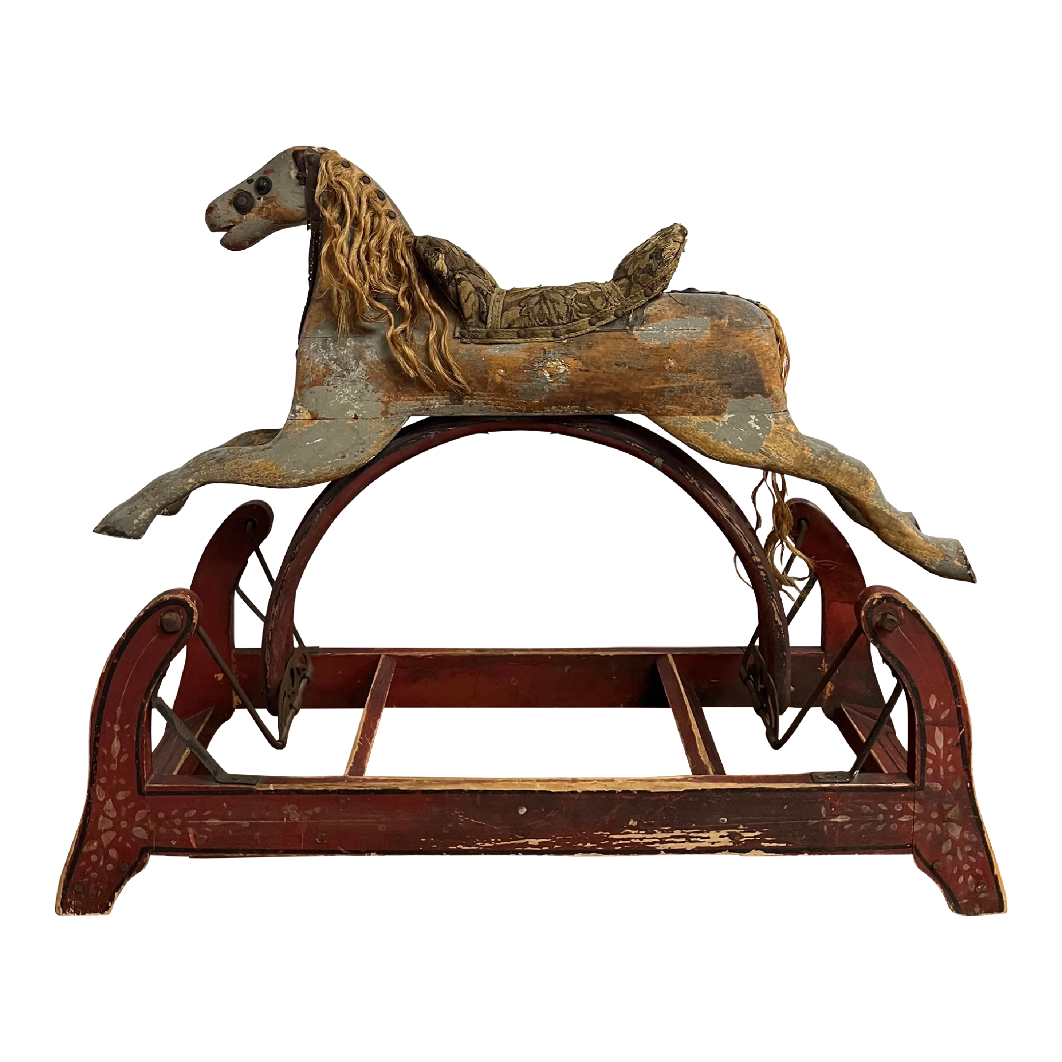 Antique Late 19th Century Whitney Reed Rocking Horse Glider | Chairish
