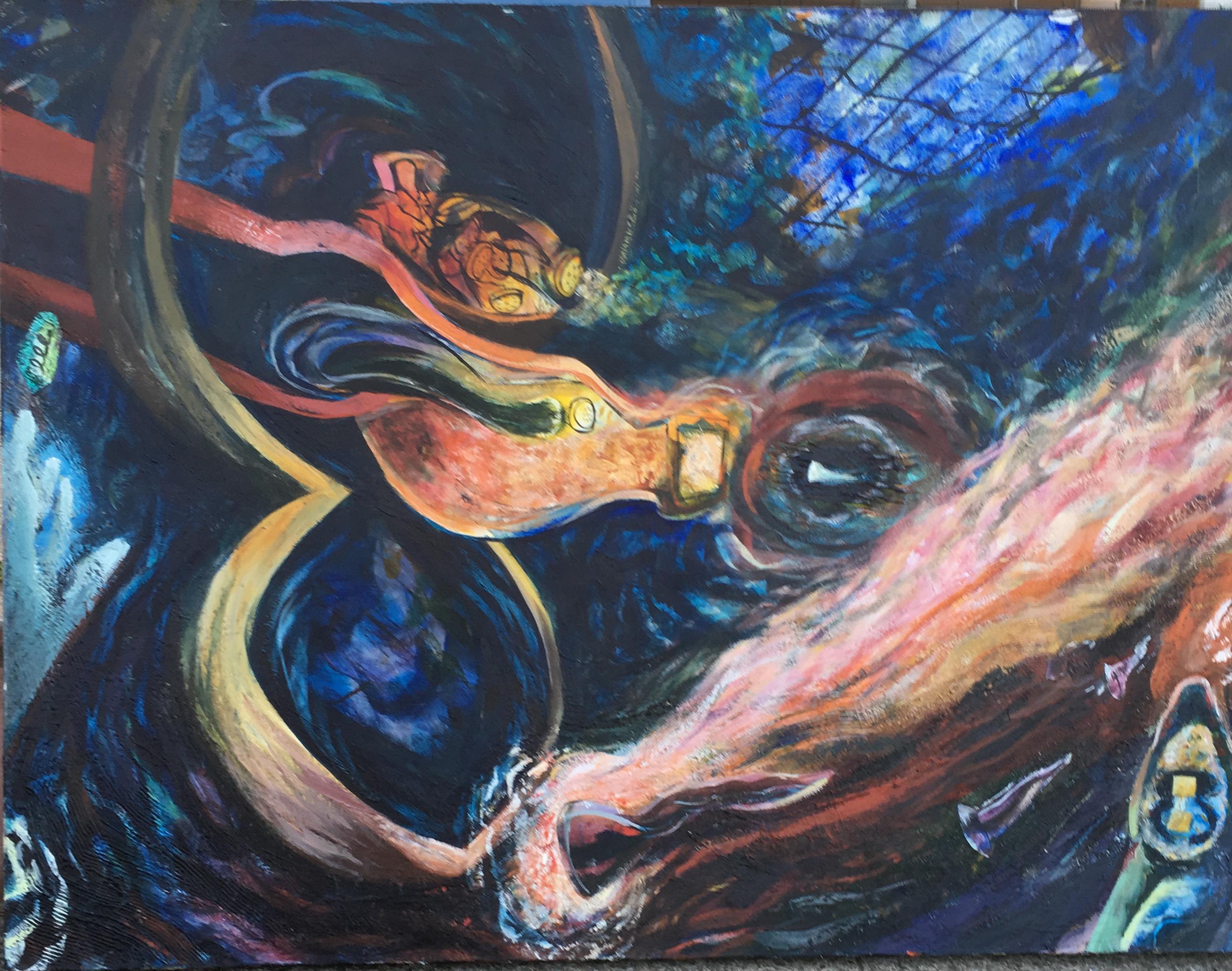 1990 "Gene Pool" Abstract Modern Painting by Glenn Hirsch | Chairish