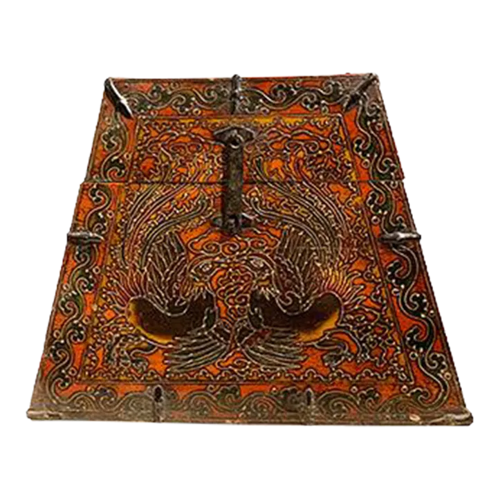 1970s Asian Tibetan Hand Carving Trunk | Chairish