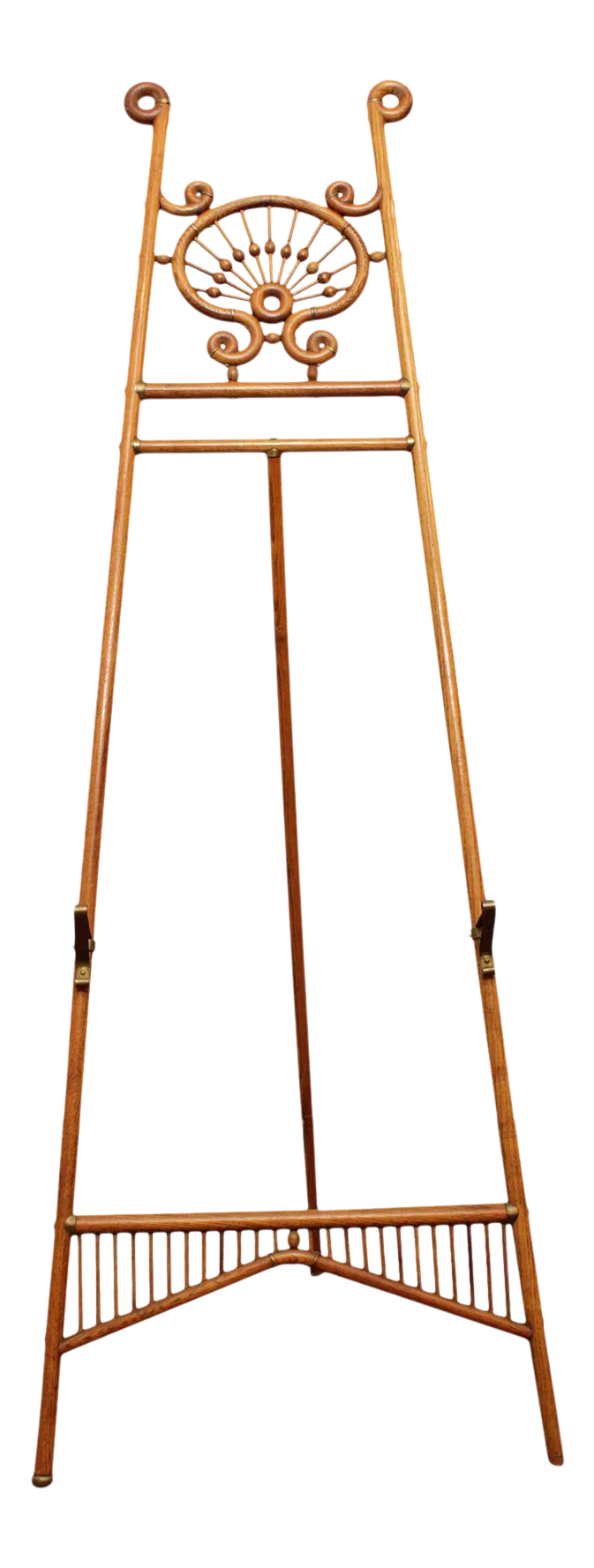 Antique Victorian Oak Stick & Ball Easel | Chairish
