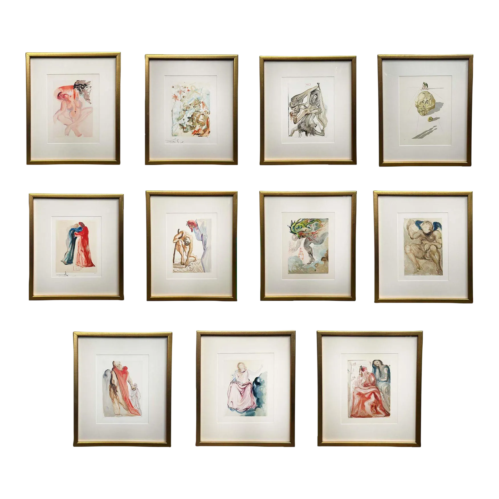 1970s Set of 11 Framed Lithographs by Salvador Dalí | Chairish
