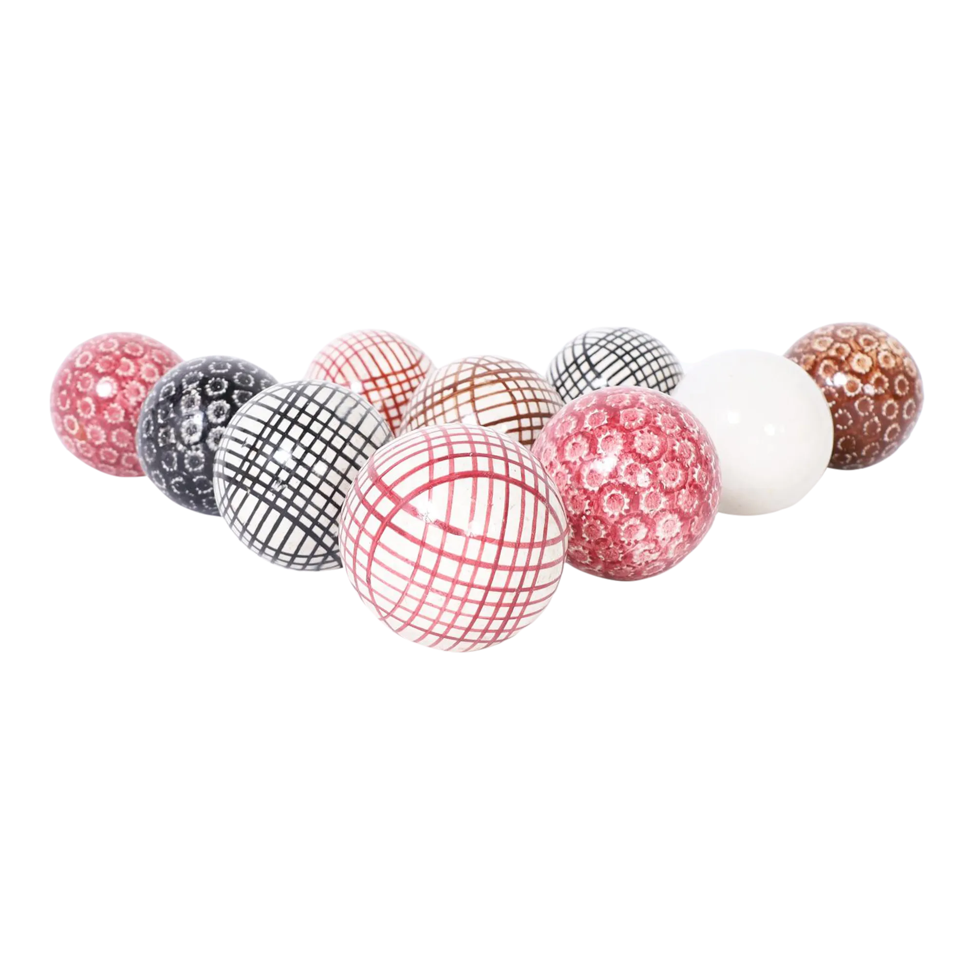 Collection of Ten Antique Carpet Balls | Chairish