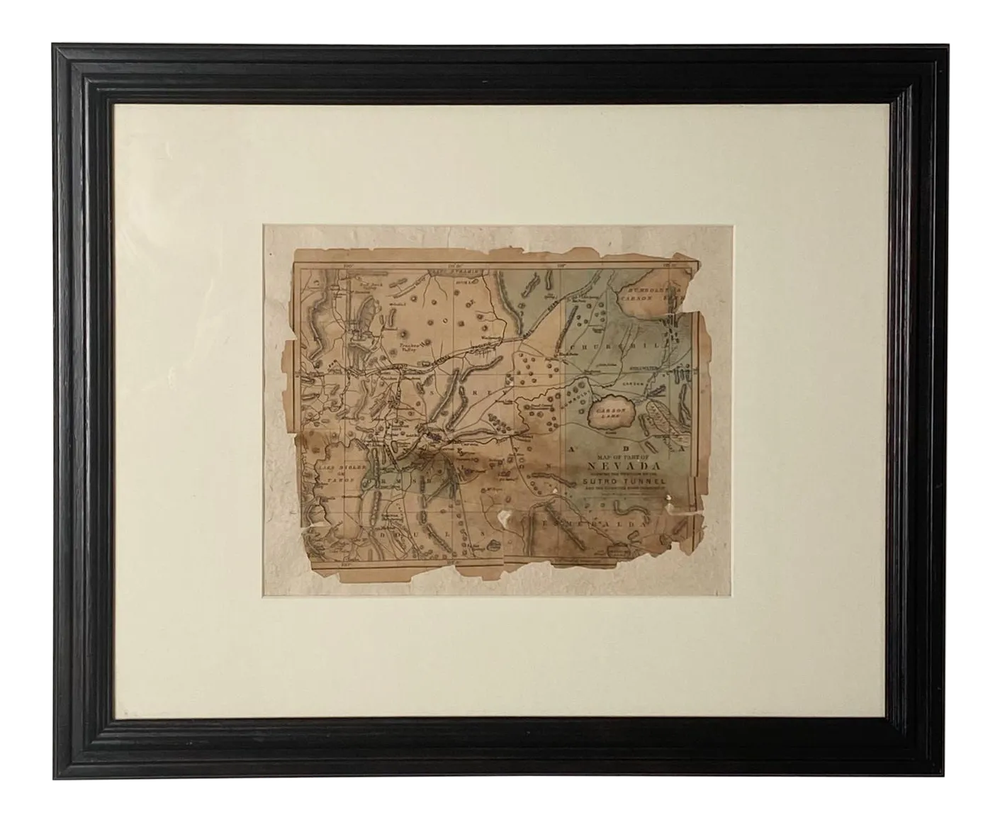 Virginia City Map, Circa 1850 | Chairish