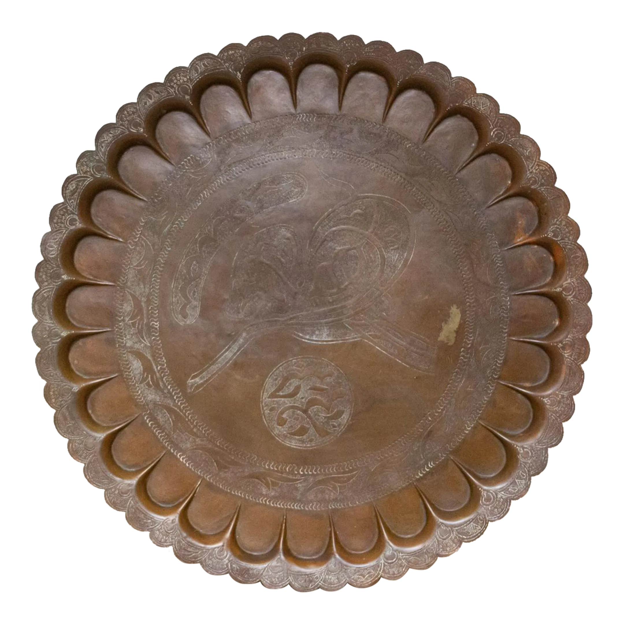 Mid 20th Century Bengal Metal Tray | Chairish