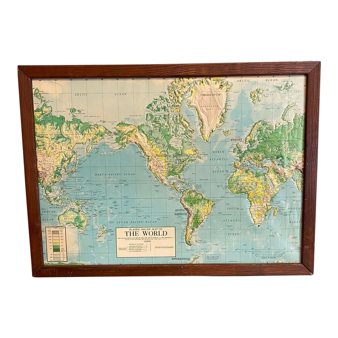 Vintage 1963 School World Map | Chairish