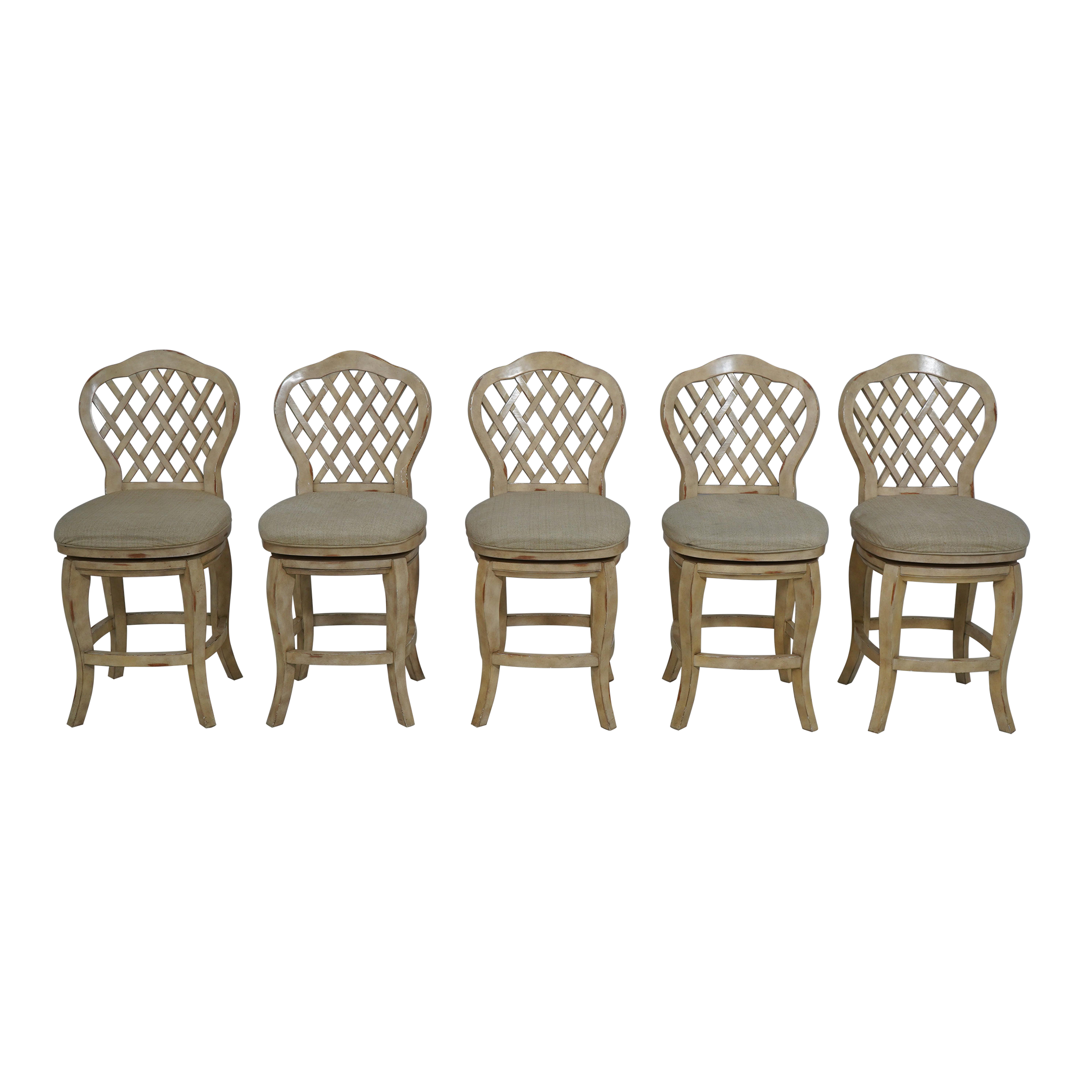 Set of 5 Revolving Seat Painted Finish Bar Counter Chairs | Chairish