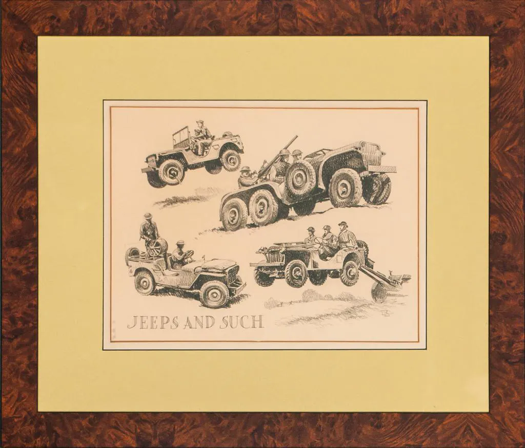 "Jeeps & Such" Pencil Drawing | Chairish