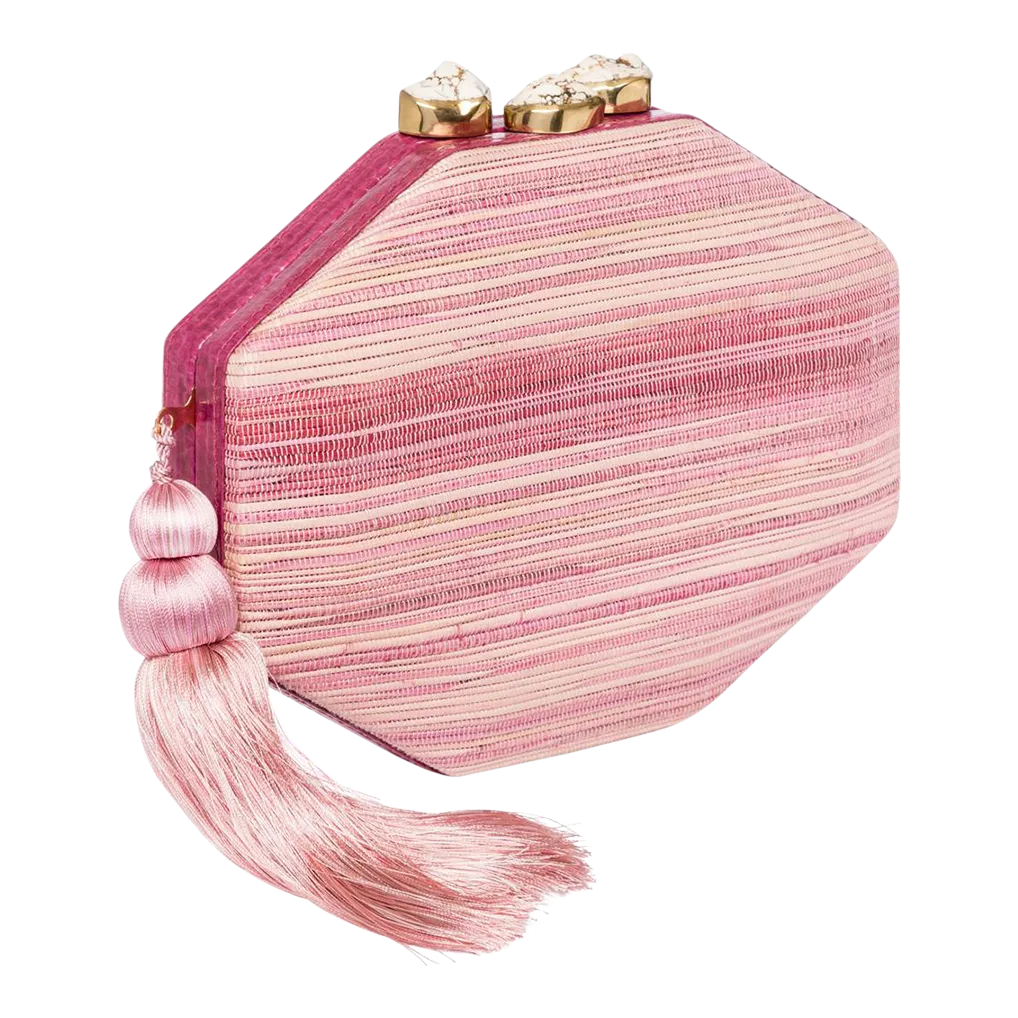 Sofia Pink Octagon Clutch | Chairish