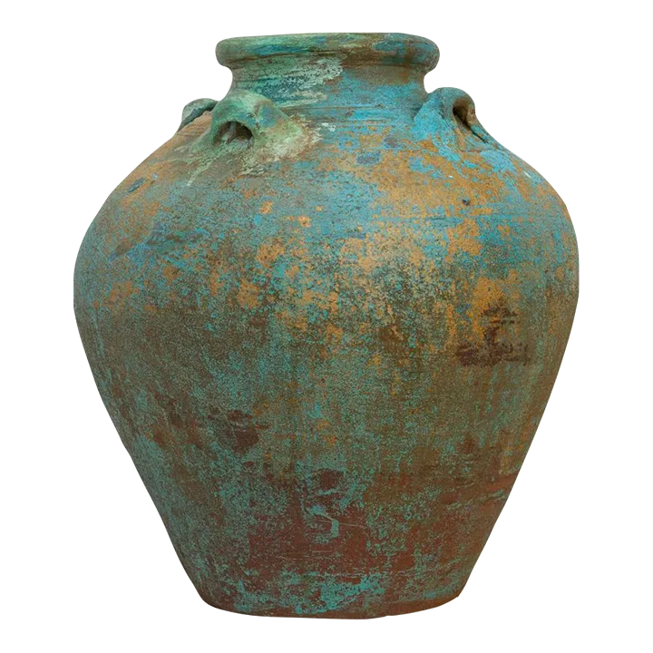 Aged Blue Indo-Chinese Martaban Pot | Chairish