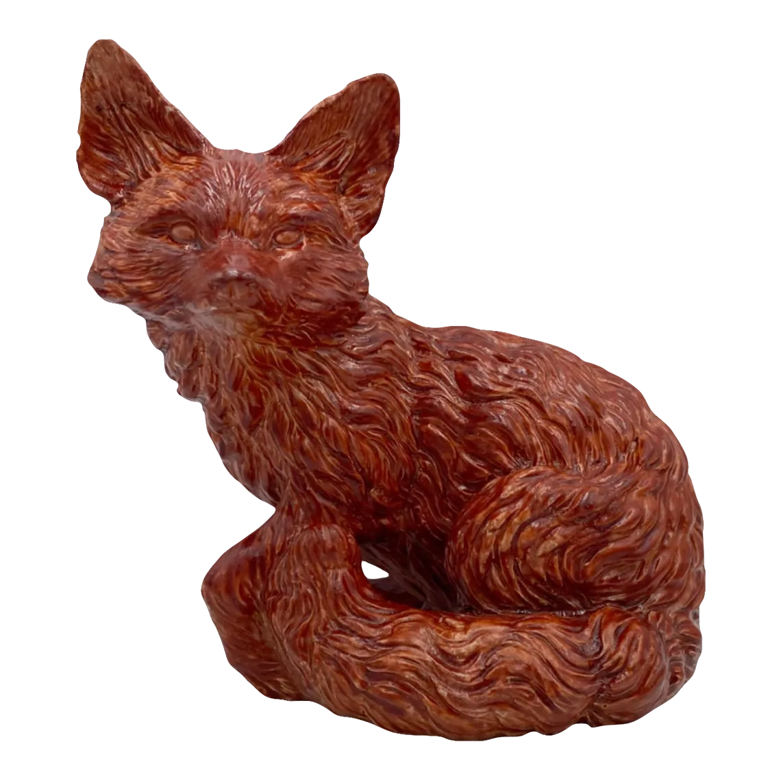 Vintage Resin Red Fox Animal Figurine | Chairish