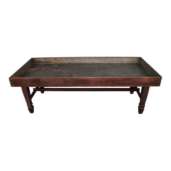 19th Century Dairy Sorting Table With Tin Liner | Chairish