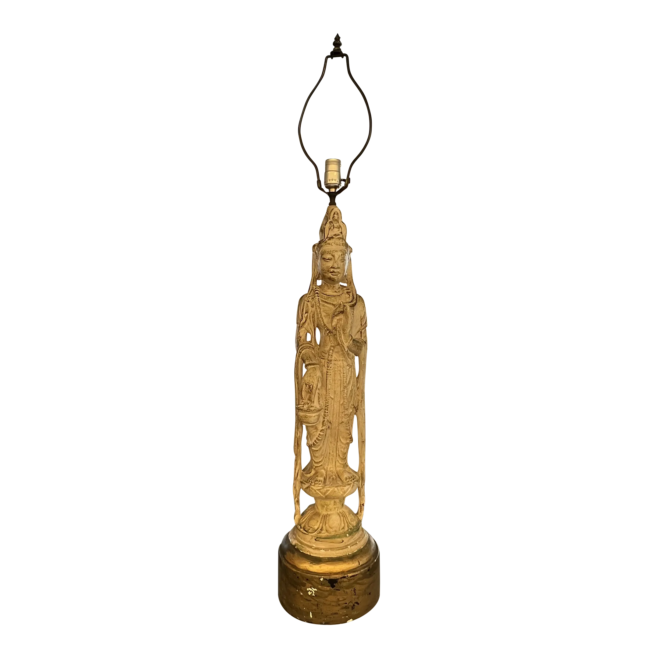 Early 20th Century Asian Quan Yin Lamp | Chairish
