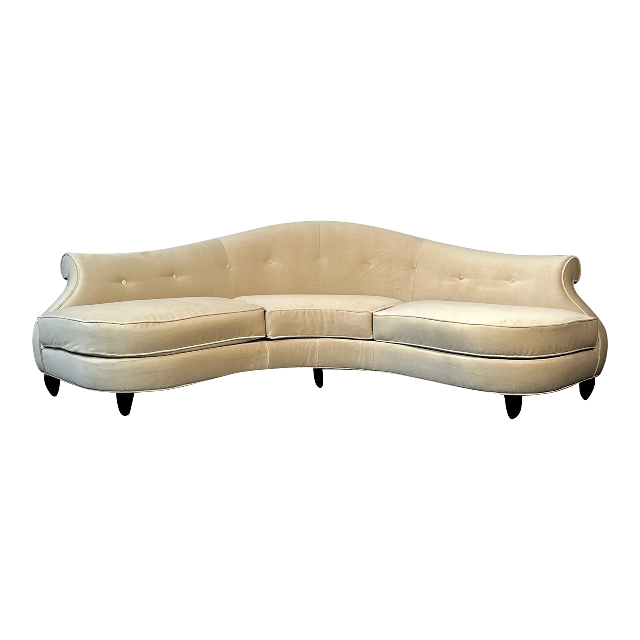Mid-Century Modern Style Curved Sofa / Settee by Christopher Guy ...