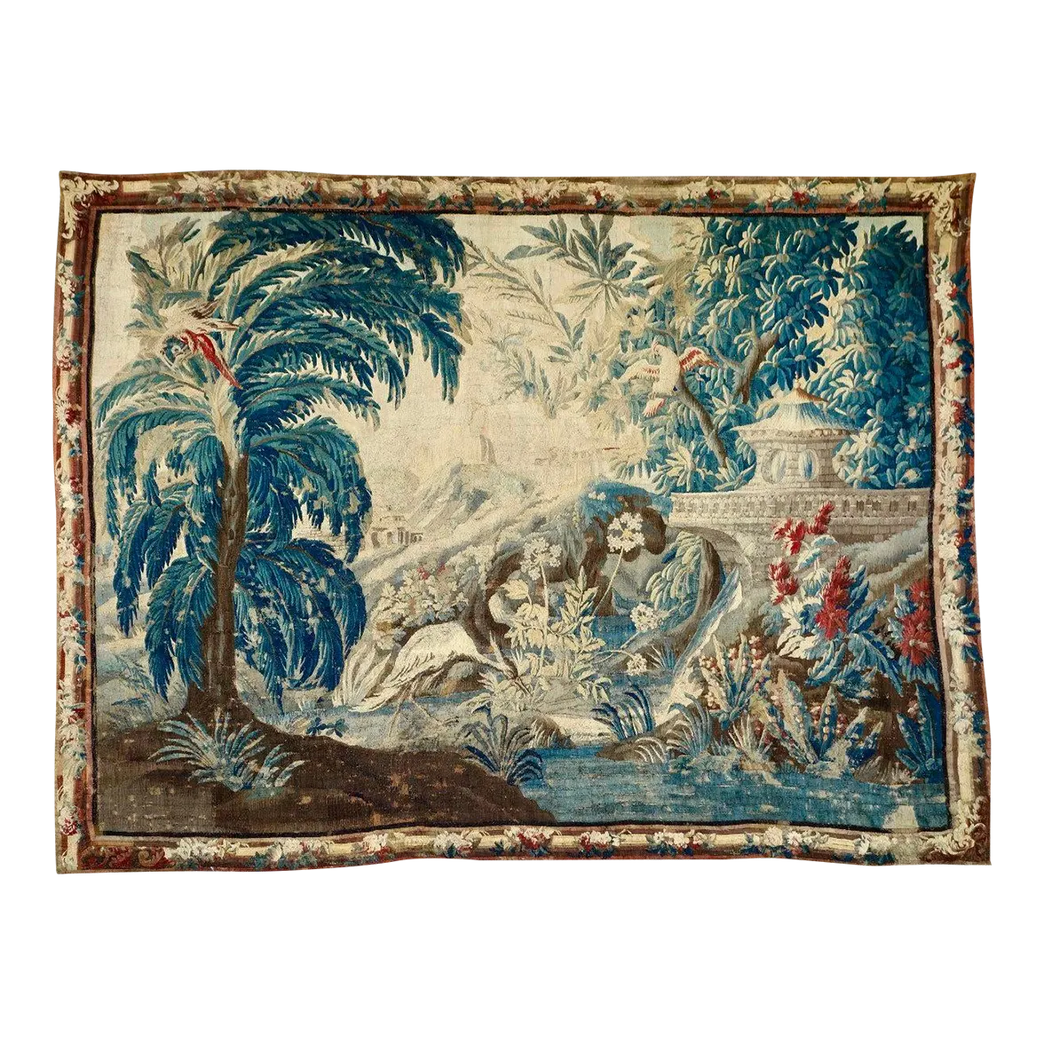 Aubusson Verdure Chinoiserie Style Tapestry 1700 Hundreds | Chairish