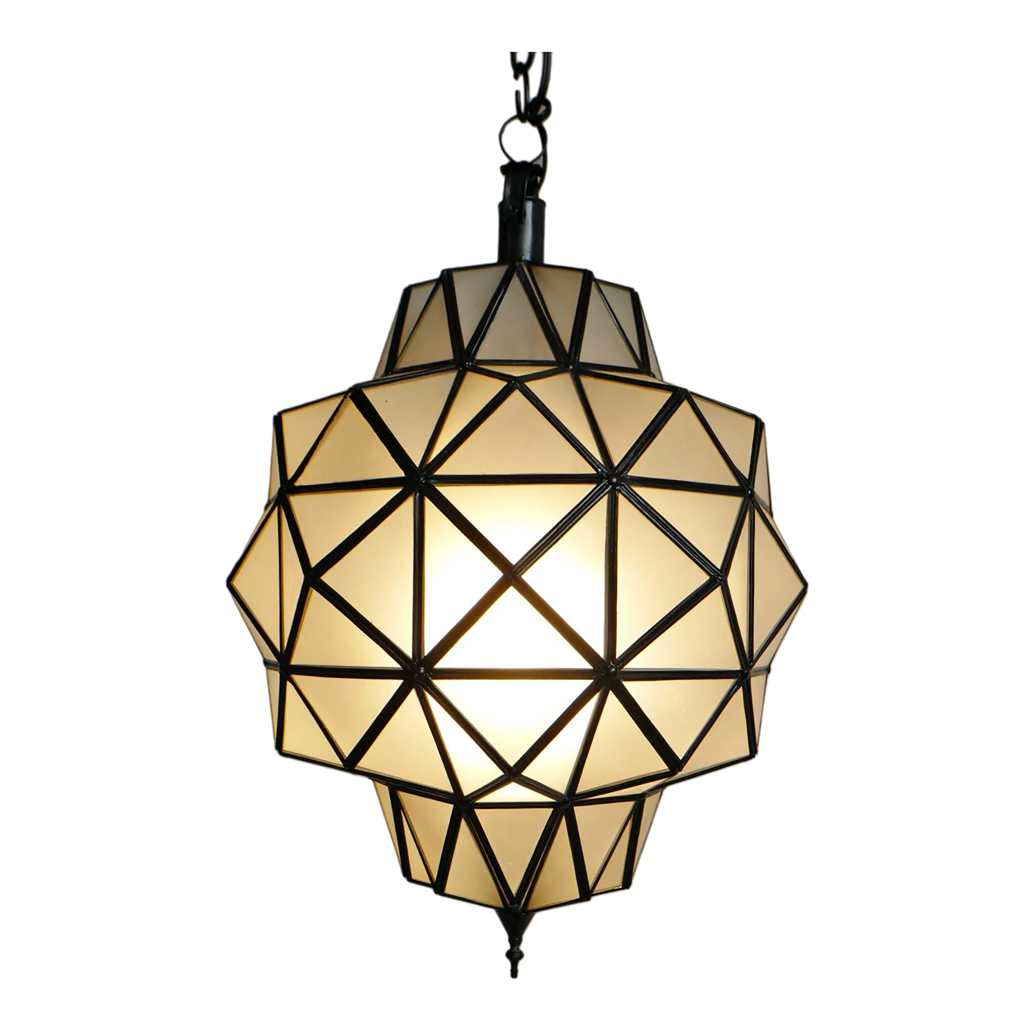 Frosted Prism Stack Pendant | Chairish
