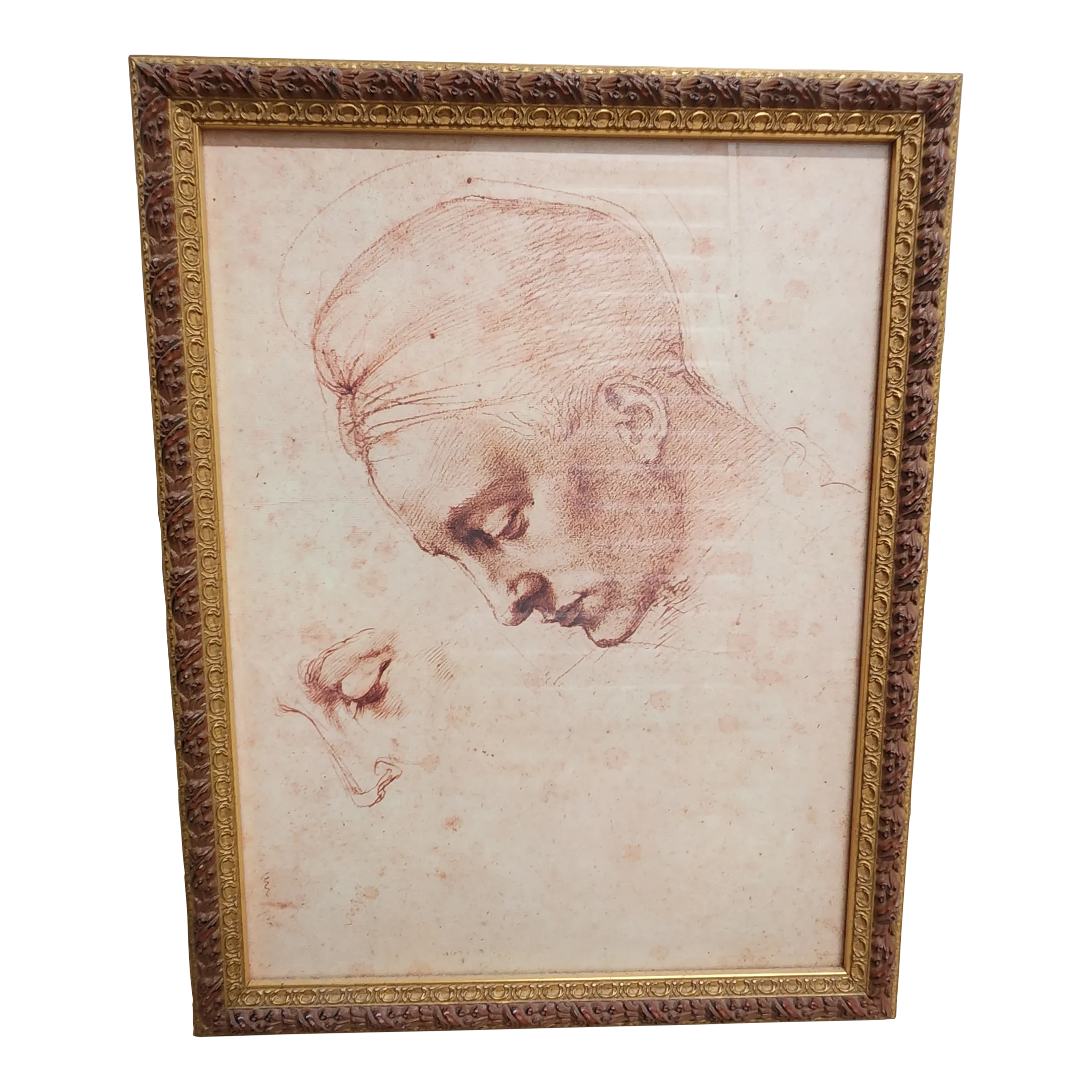 Mid 20th Century Framed Michelangelo Studio Di Testa Femminile From ...