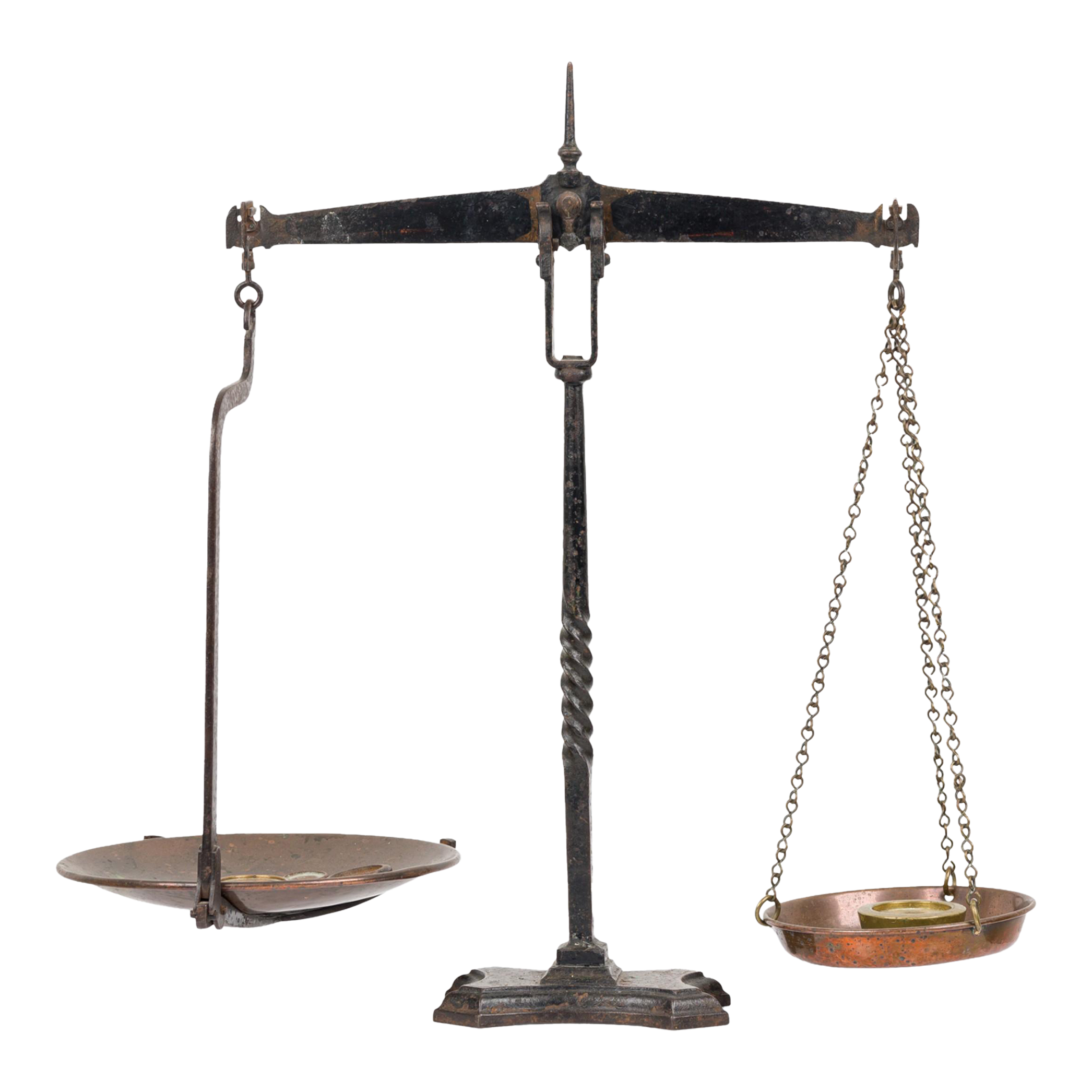 Antique American Iron Balance Weighing Scale with Weights | Chairish