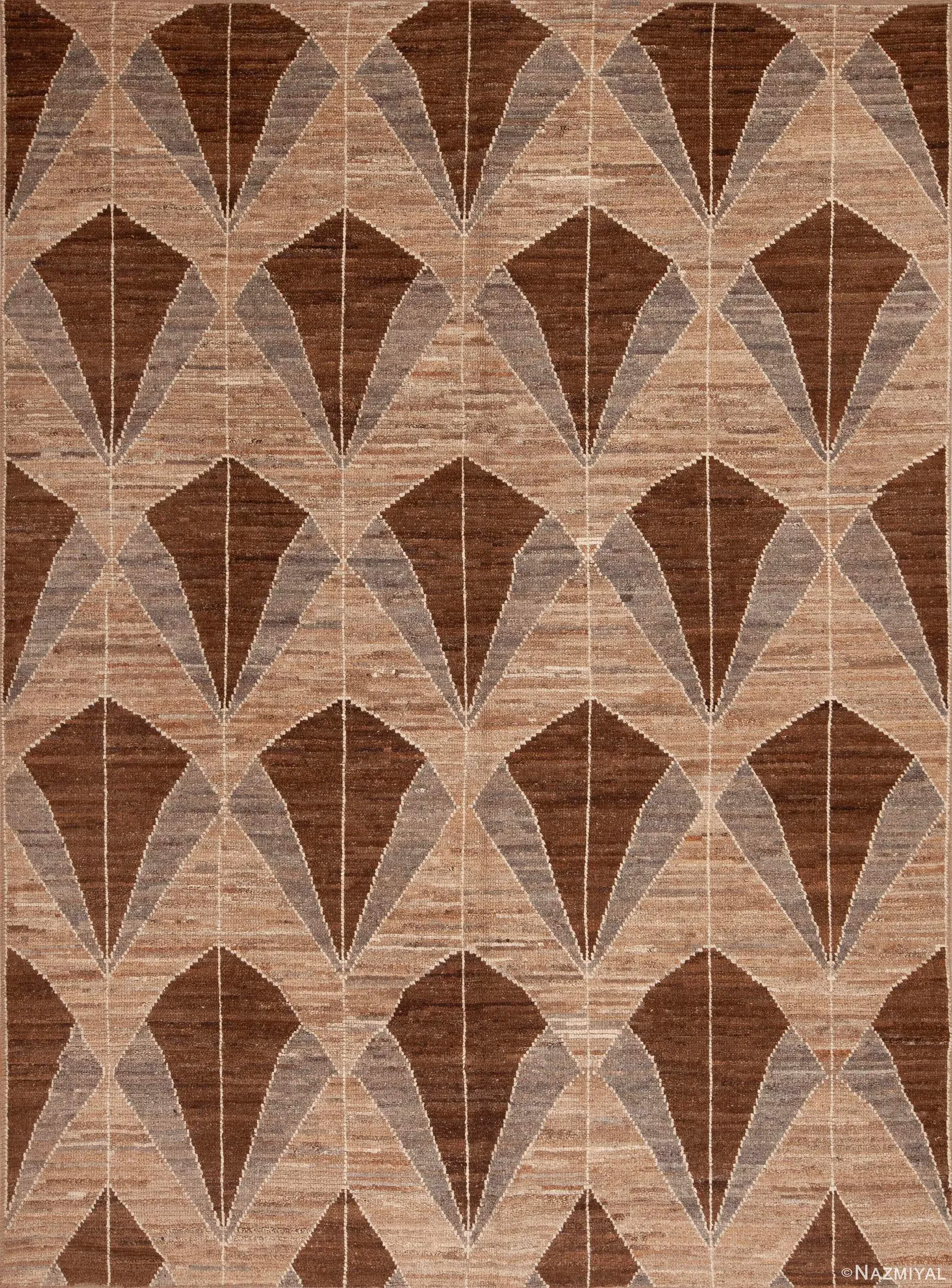 Earthy Brown And Neutral Grey Color Large Scale Geometric Modern Rug ...
