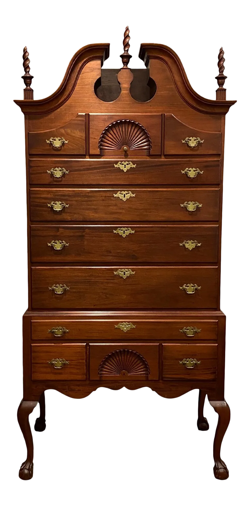 Antique Boston Chippendale Style Walnut Highboy | Chairish