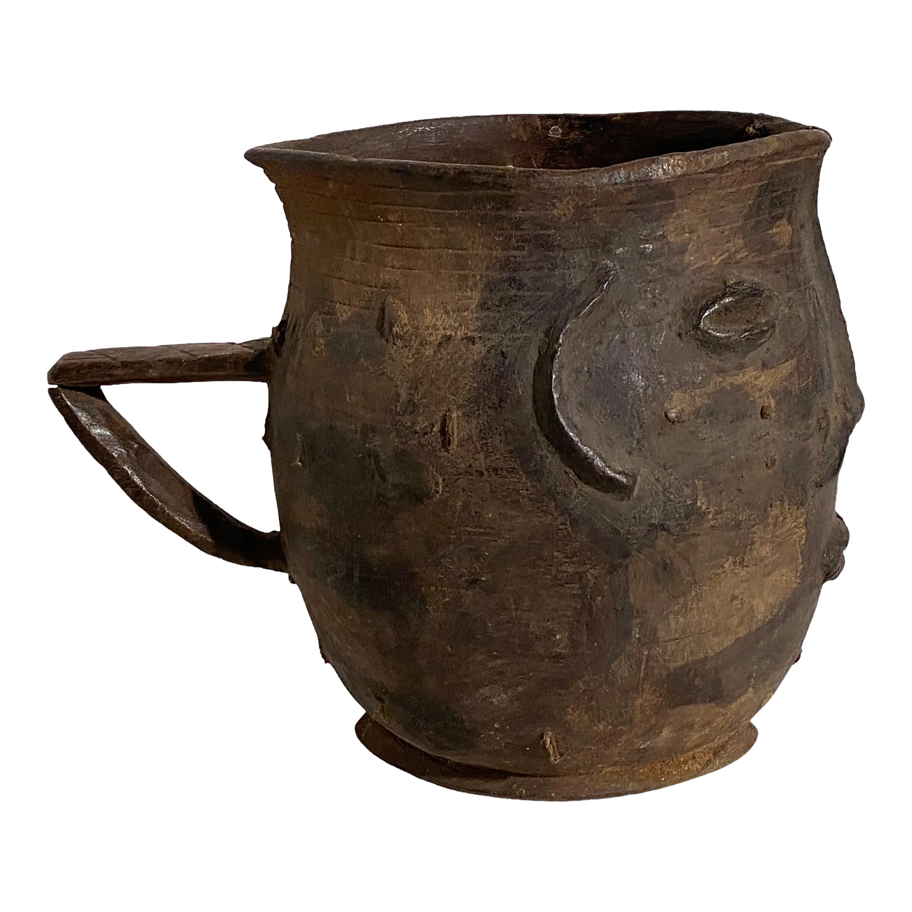 African Tribal Kuba Wooden Cup Figural Head | Chairish