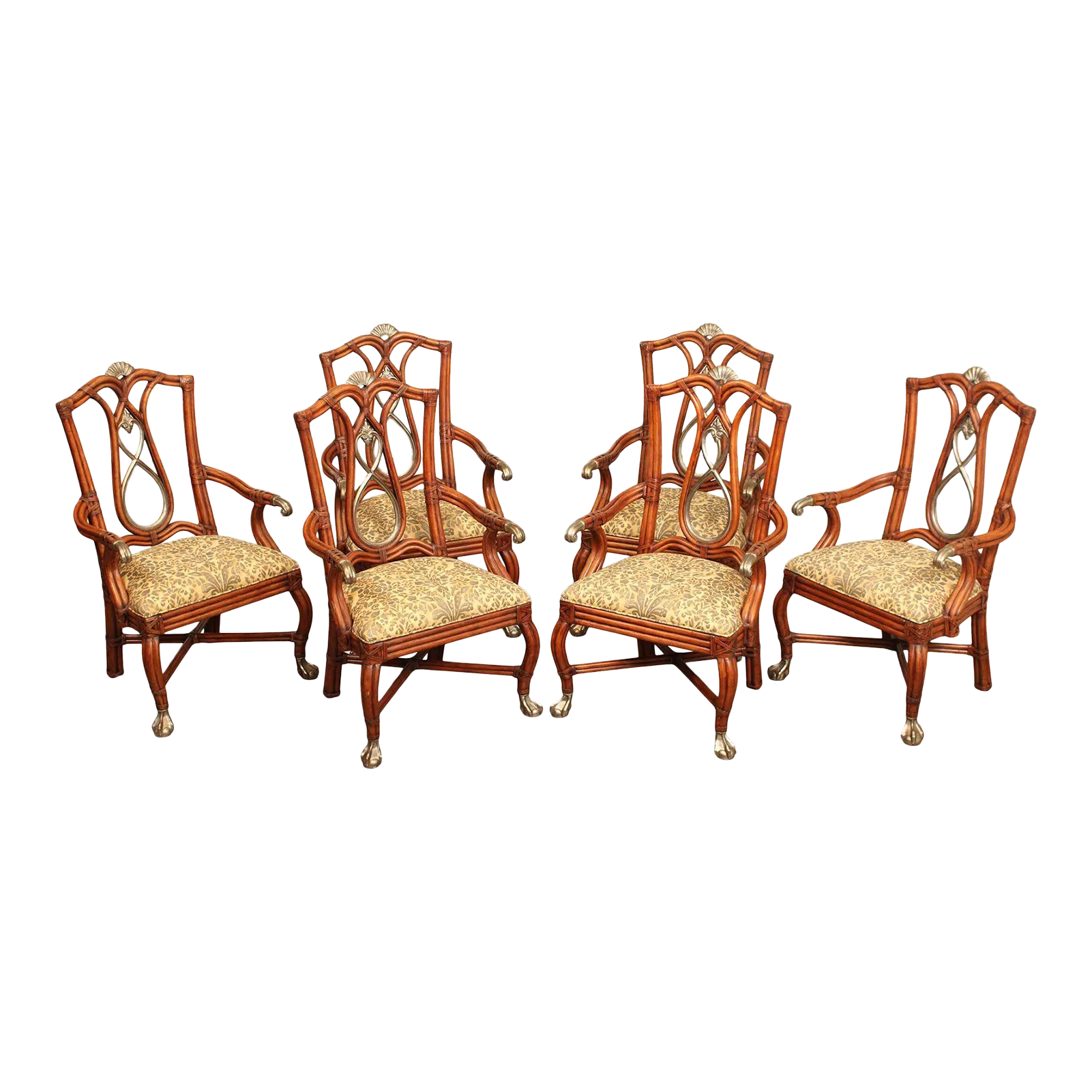 Century Furniture British Colonial Style Bamboo Dining Chairs - Set of ...