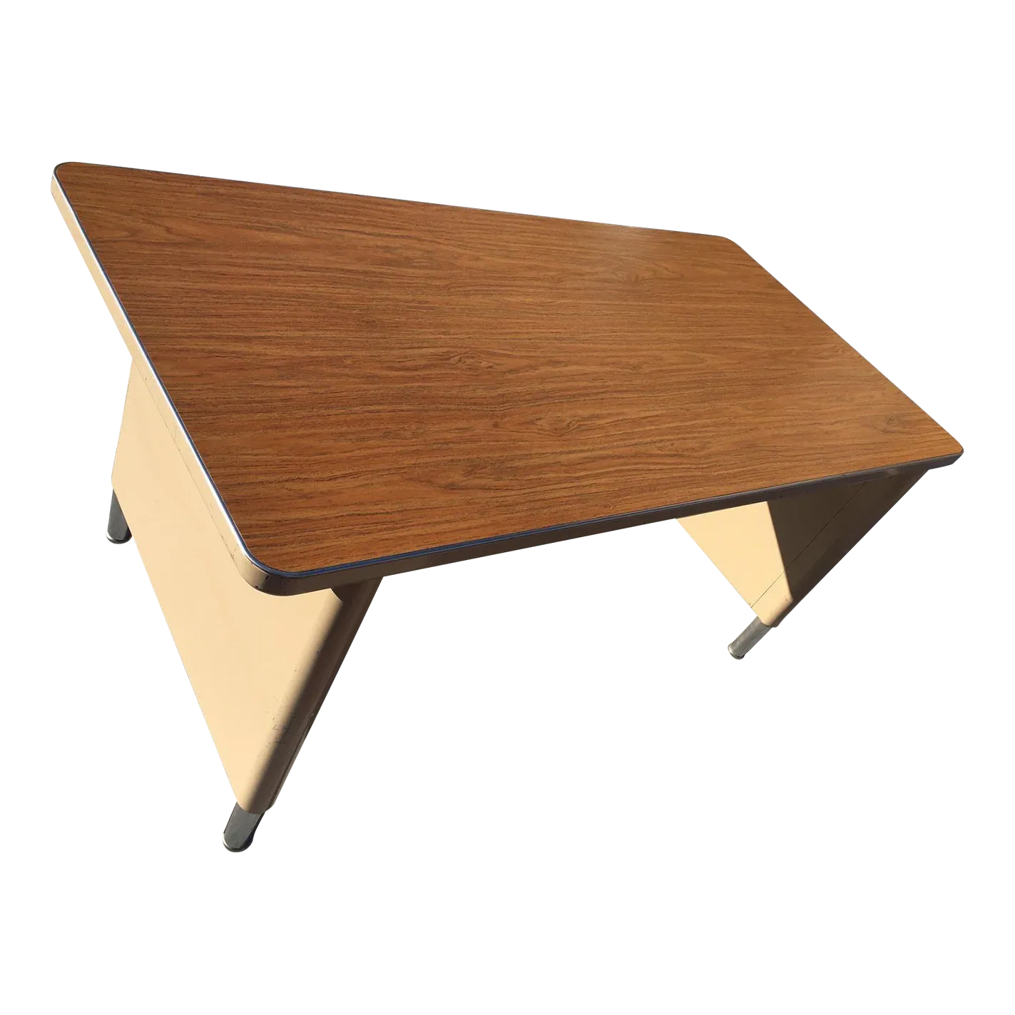 American Industrial Work Table Desk From Steelcase | Chairish